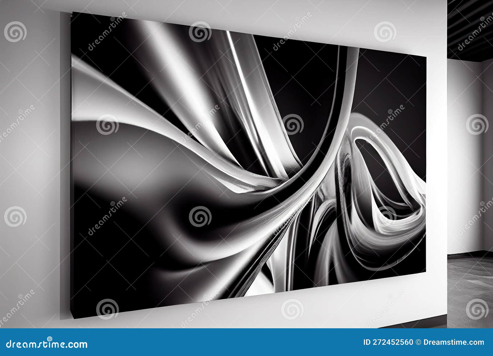 Wave Pattern, Black and White Art. Picture on the Wall in a Picture ...