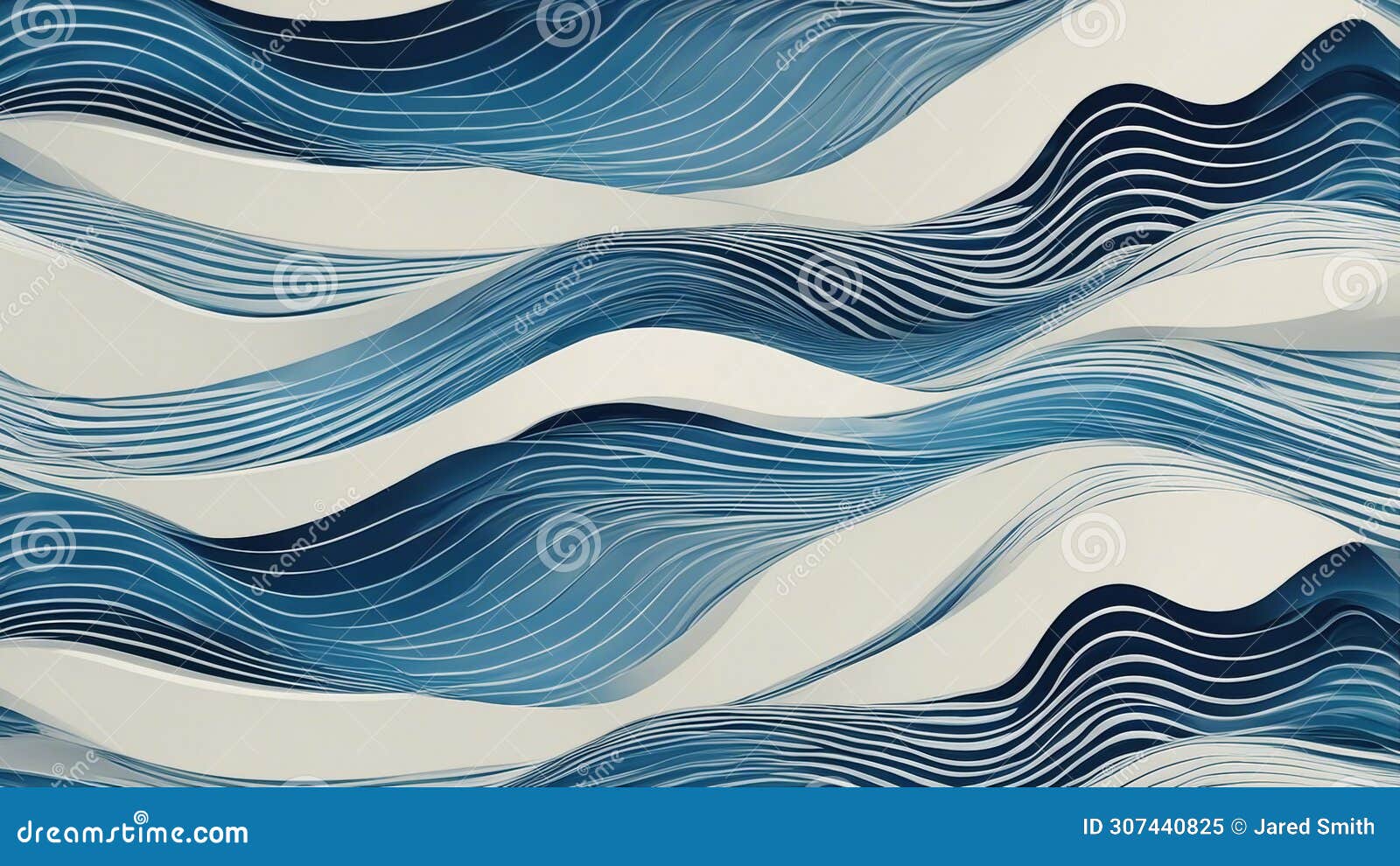 Wave Pattern a Blue Waves Pattern with Summer Lake Wave Lines and Beach ...