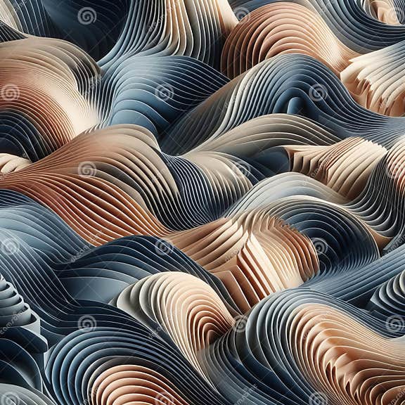 Wave Pattern with Geometric and Angular Shapes, Photorealisti Stock ...
