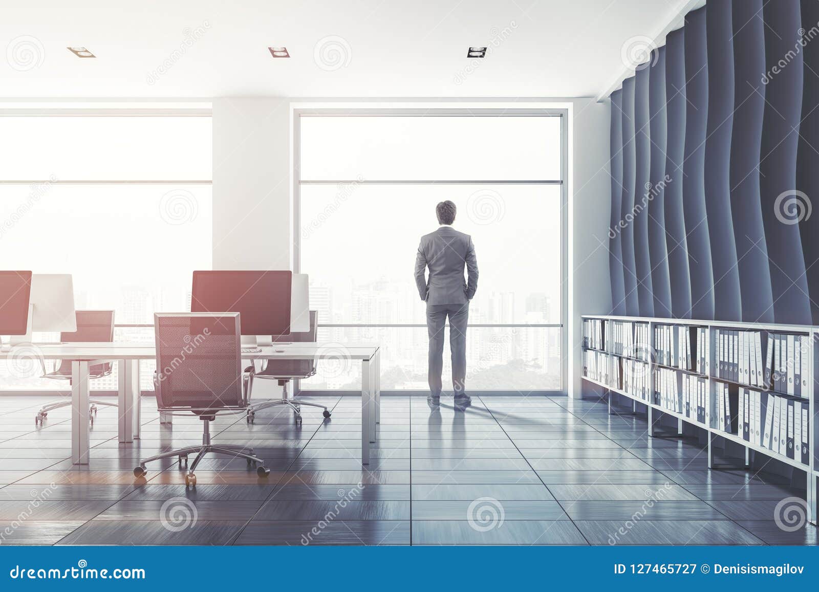 Wave Pattern Open Plan Office, Businessman Stock Image - Image of ...