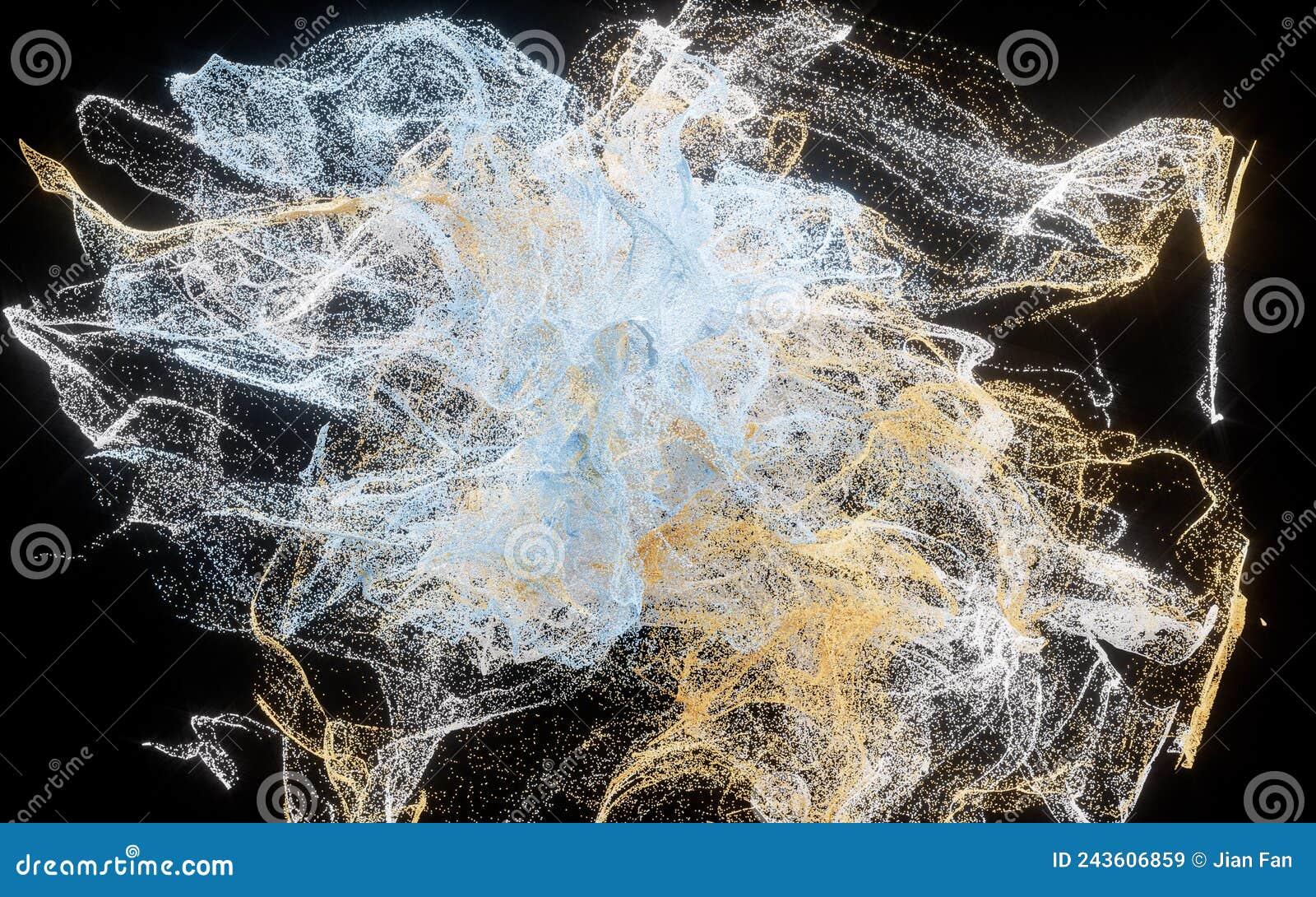 Wave Pattern Particles, Abstract Particle Background, 3d Rendering ...