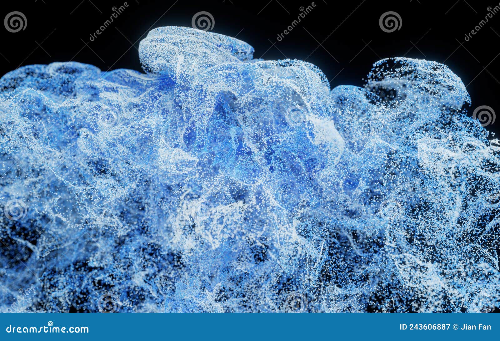 Wave Pattern Particles, Abstract Particle Background, 3d Rendering ...