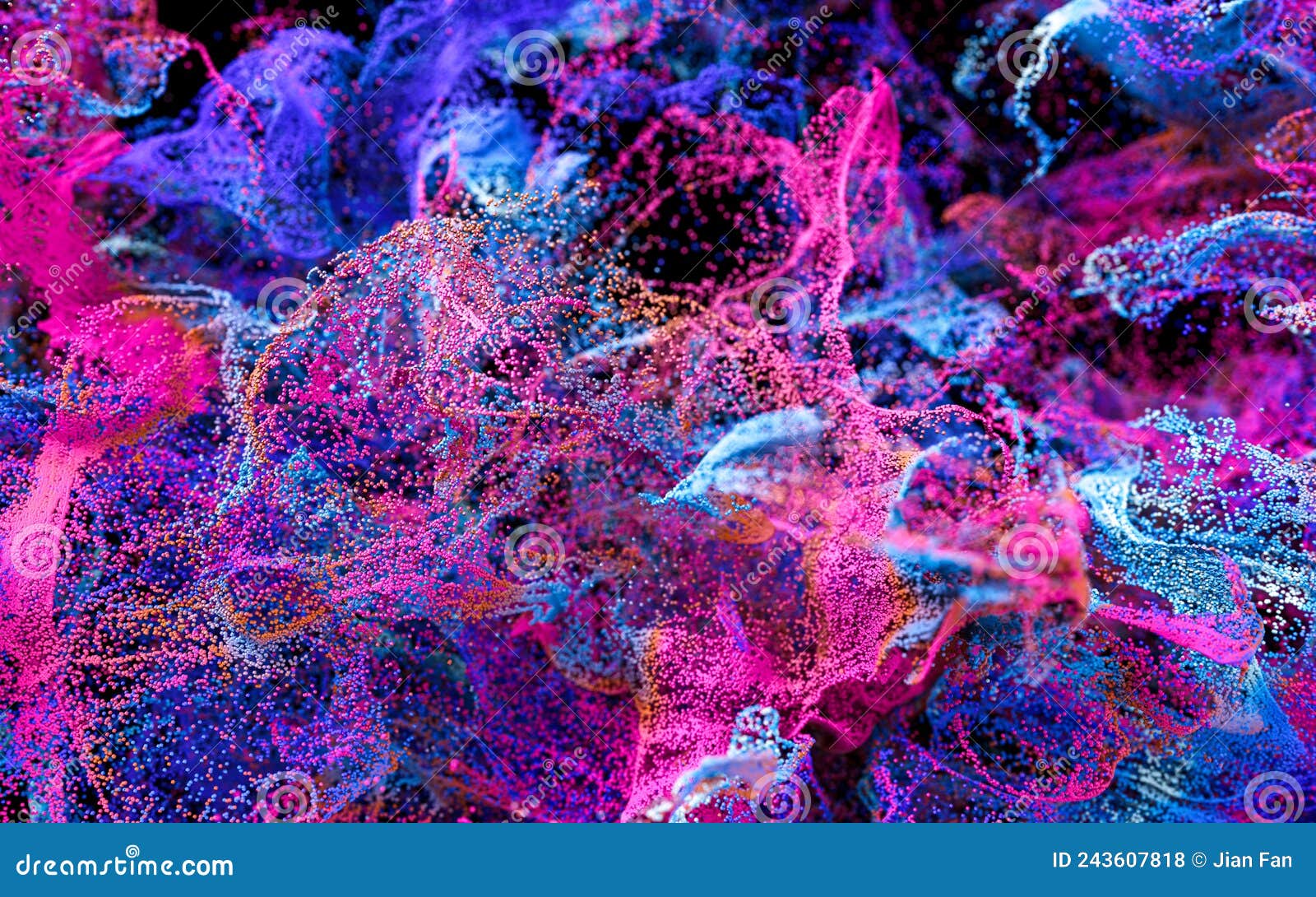 Wave Pattern Particles, Abstract Particle Background, 3d Rendering ...