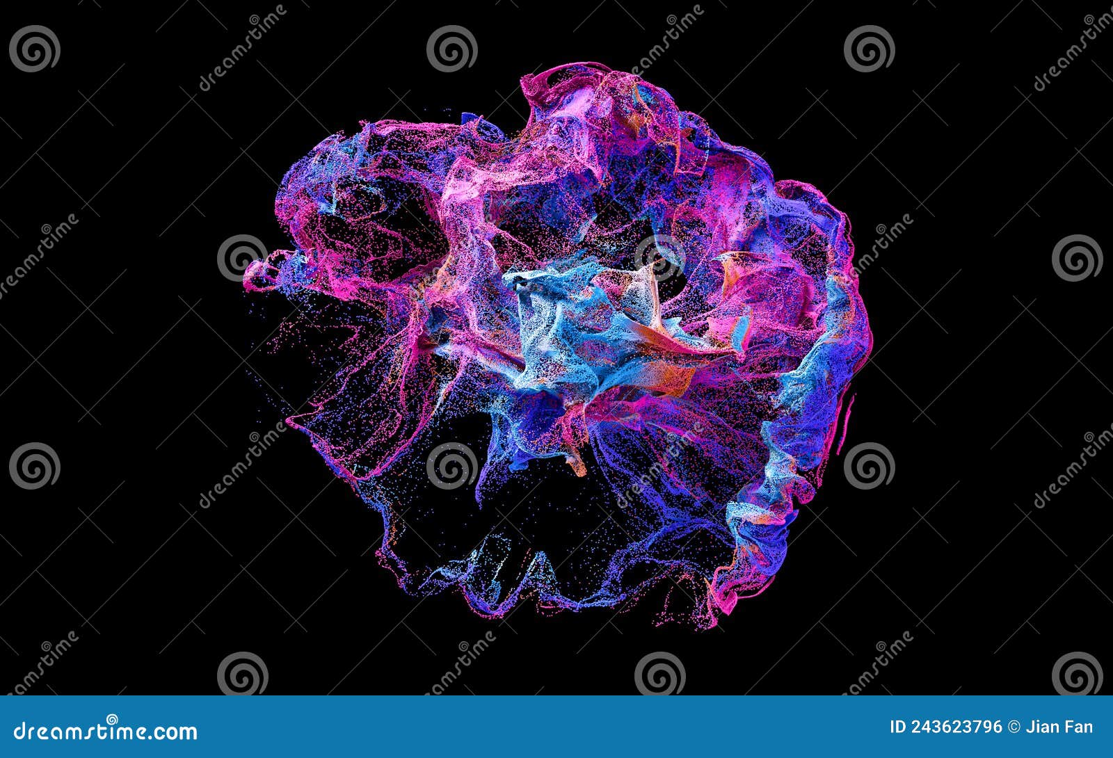 Wave Pattern Particles, Abstract Particle Background, 3d Rendering ...