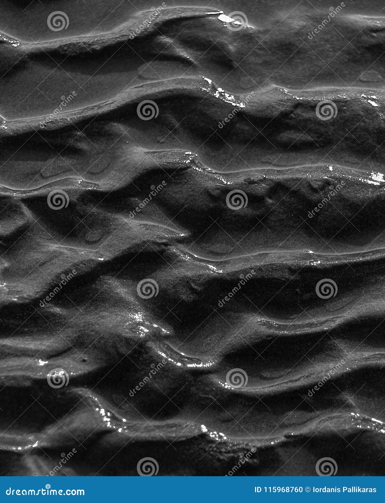 Wave Patterns on Sand by the Beach in Black and White Close-up Stock ...