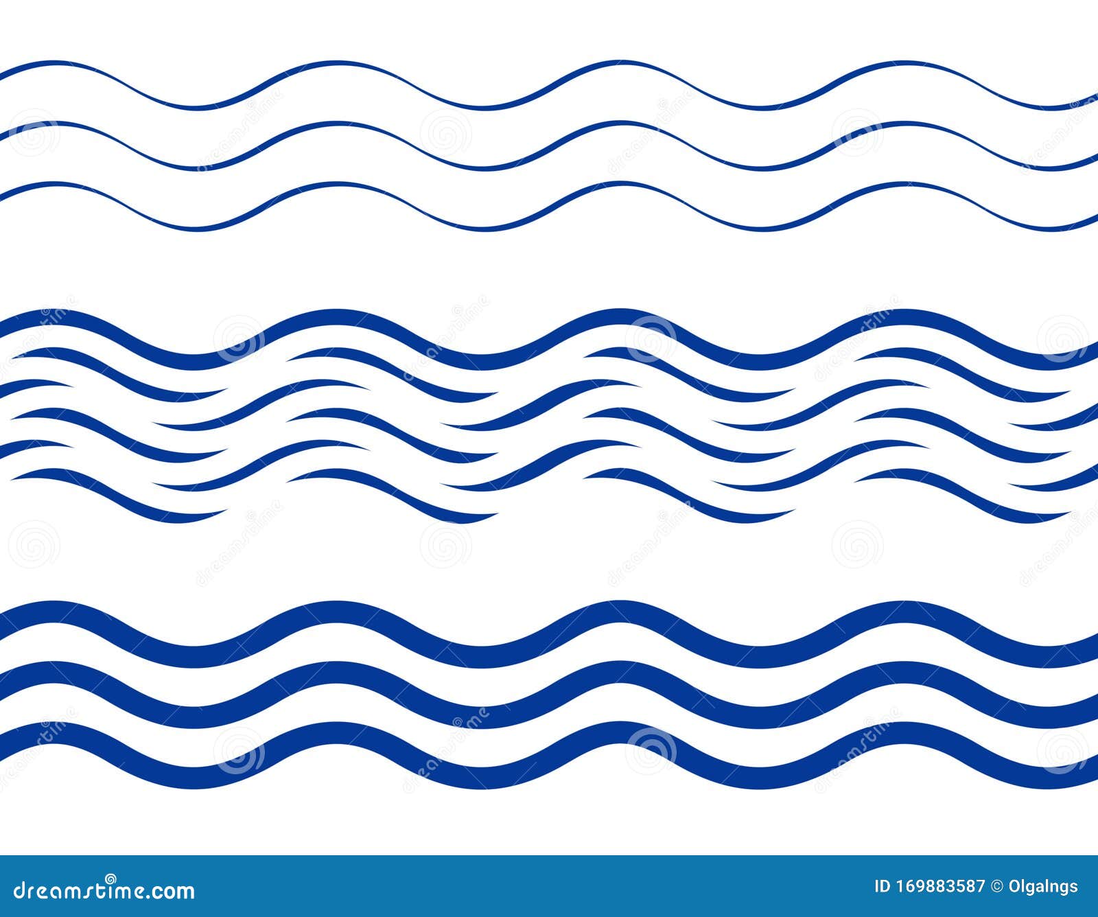 Wave Patterns Set, Flat Style Stock Illustration - Illustration of ...