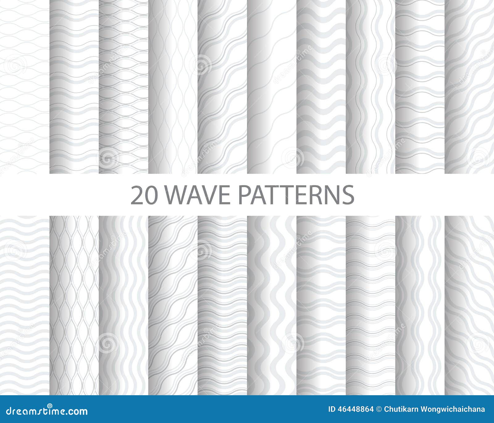 20 Wave Patterns Vector Illustration | CartoonDealer.com #46448864
