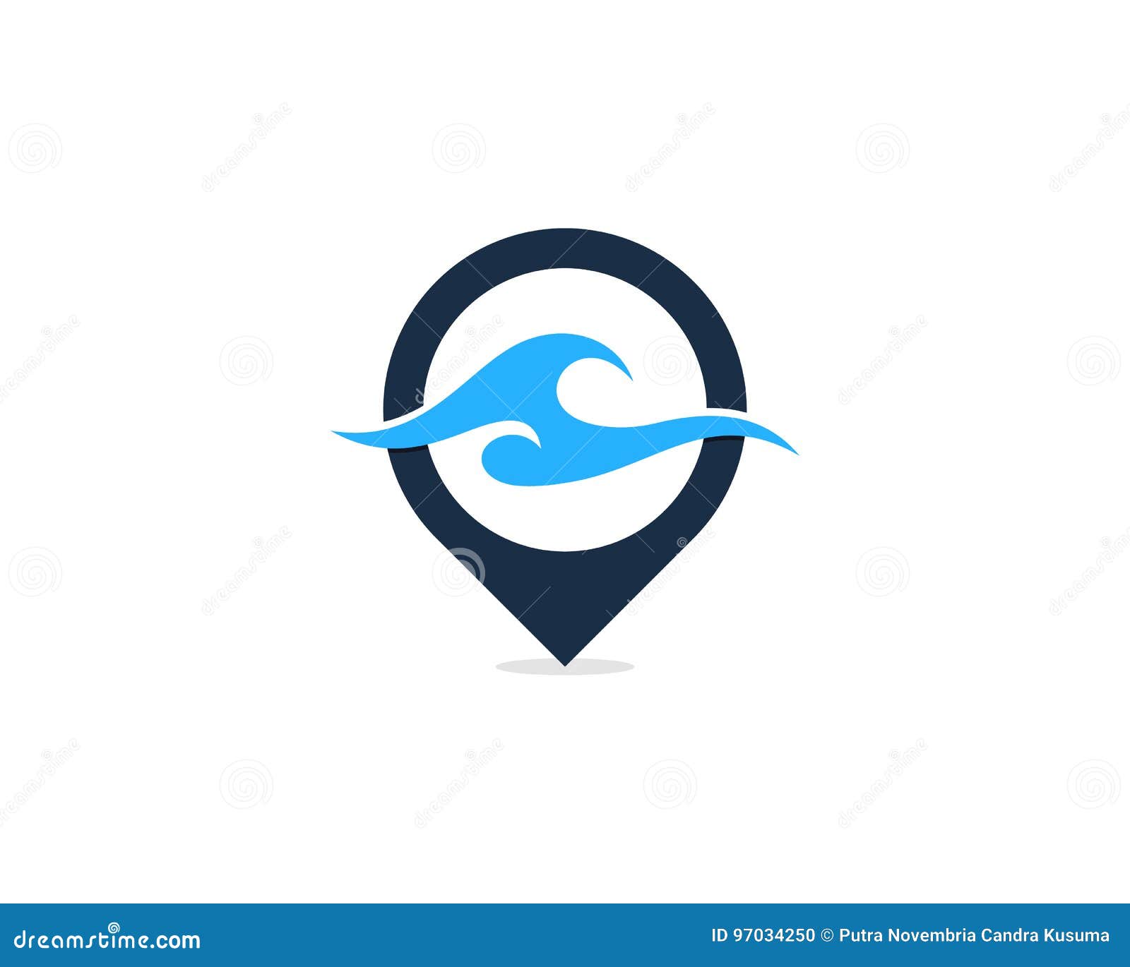 Wave Pin Point Icon Logo Design Element Stock Vector - Illustration of ...