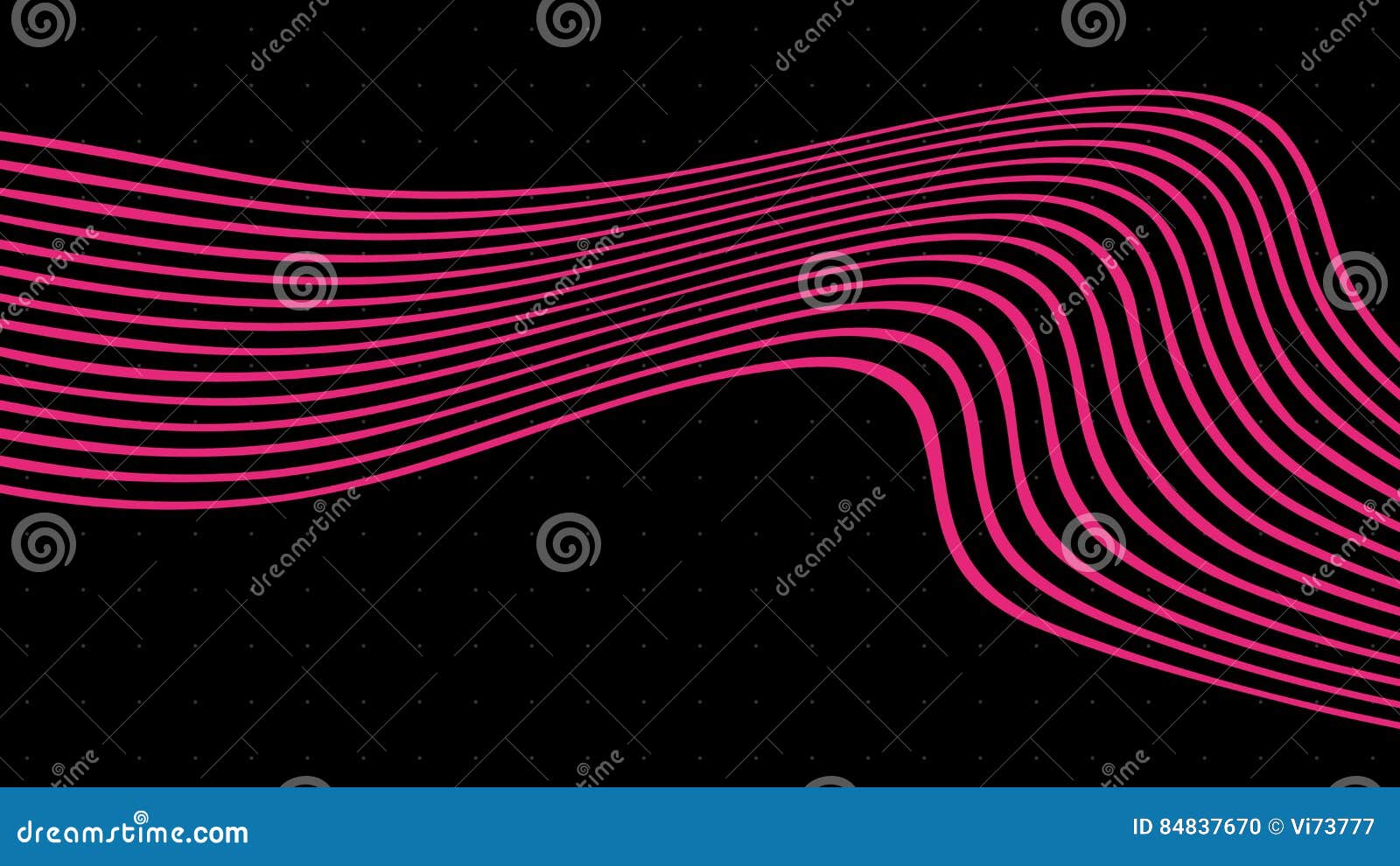 Wave Pink Lines on Black Background. Abstract Vector Illustration Stock ...