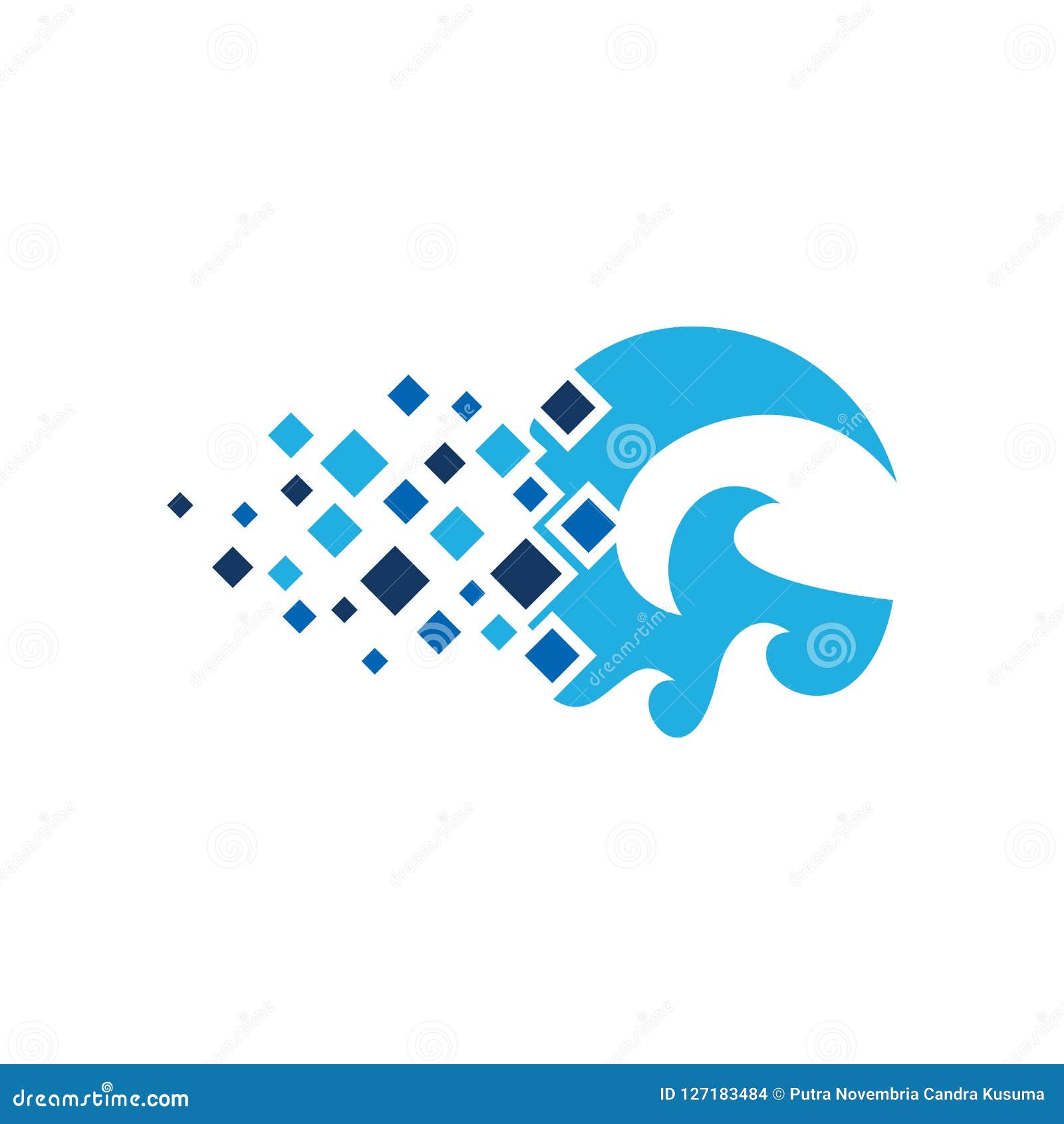 Wave Pixel Logo Icon Design Stock Vector - Illustration of flow, icon ...