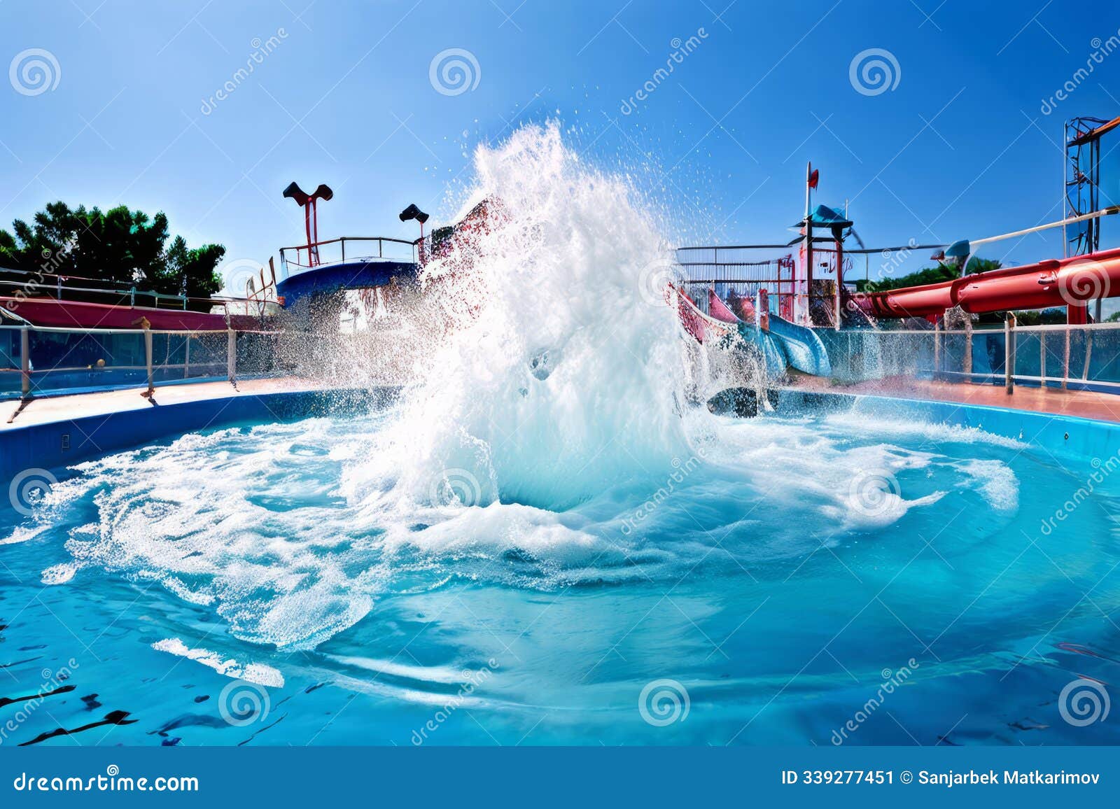 Wave Pool Splash Waves Splashing in a Wave Pool at an Amusement Stock ...
