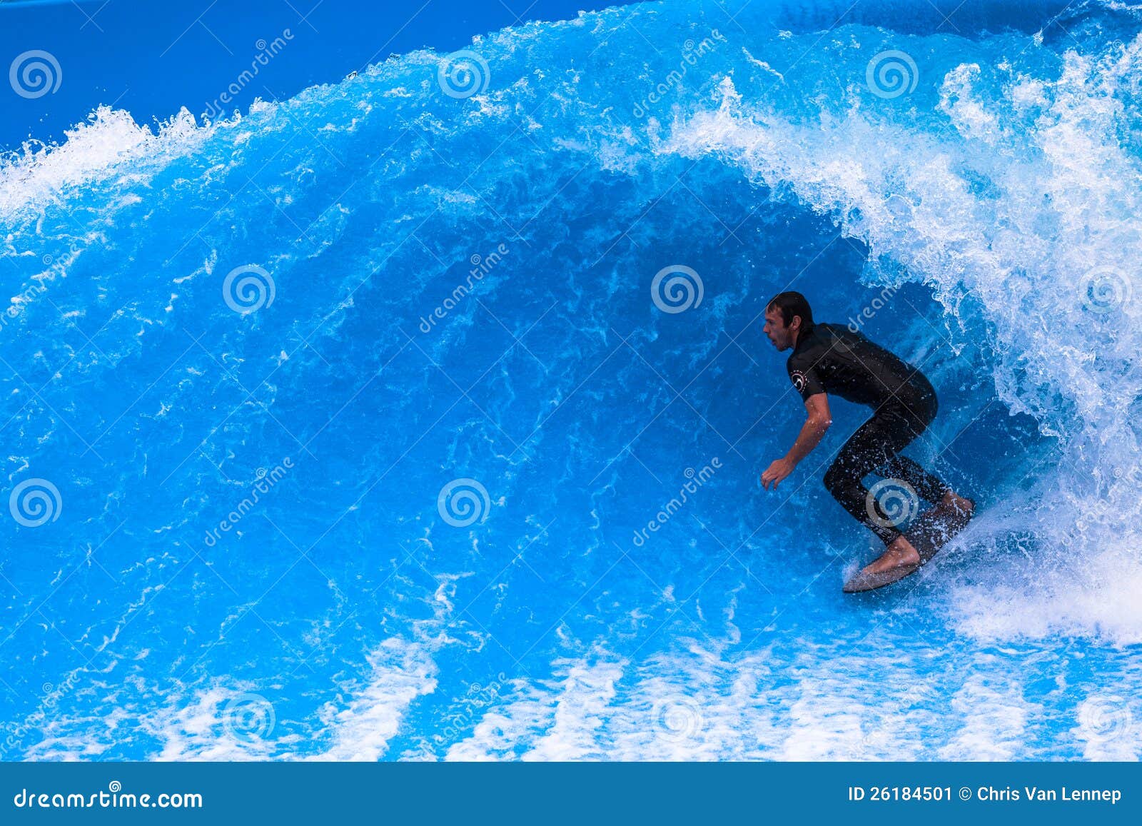 Wave Pool Surfer Hollow Curl Editorial Photo - Image of wave, balance ...