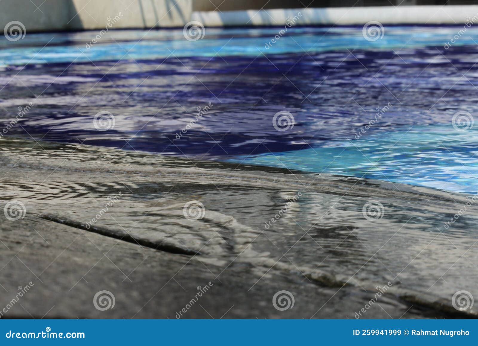 Wave Pool Water with Blue Floor and Reflection of Stripes Stock Image ...