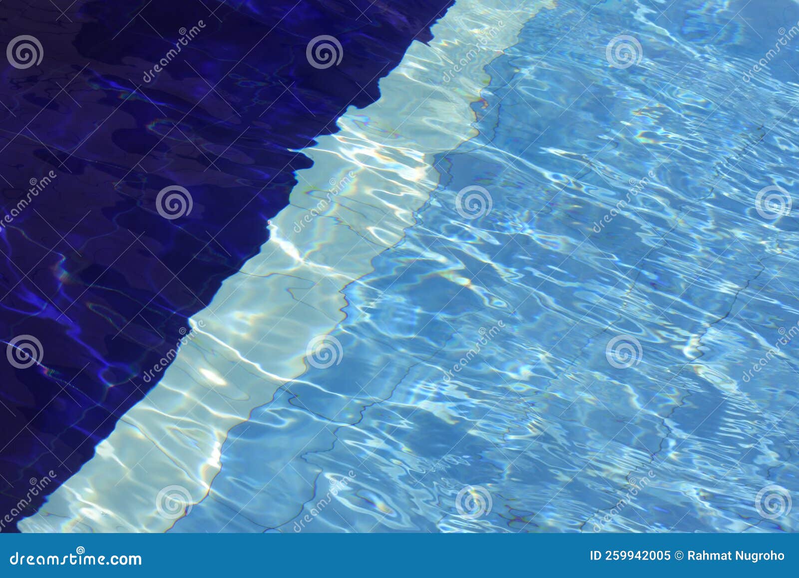 Wave Pool Water with Blue Floor Mat and Reflection Stock Image - Image ...
