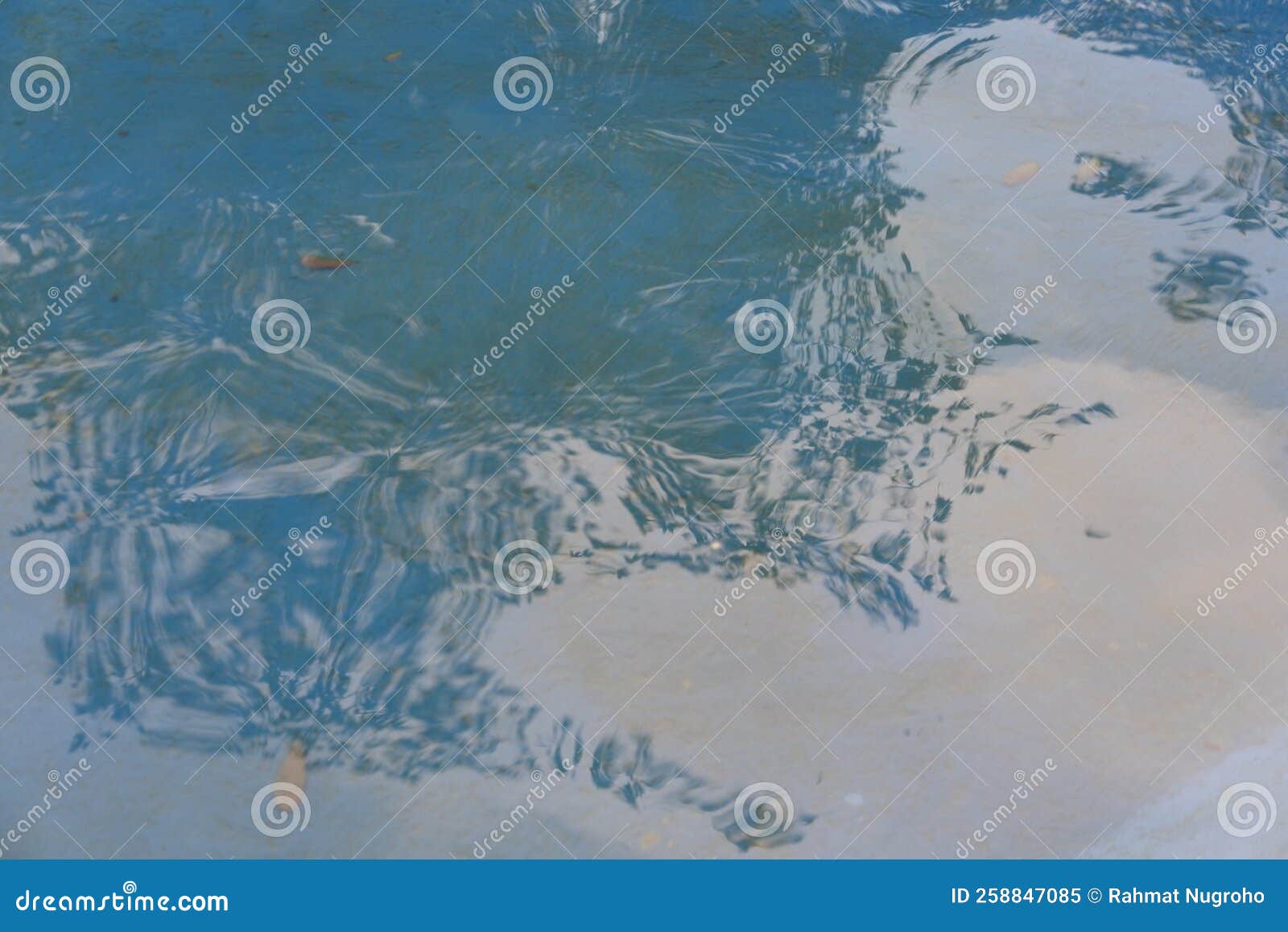 Wave Pool Water Blue Floor Mat and Reflection of Stripes. Surface of ...