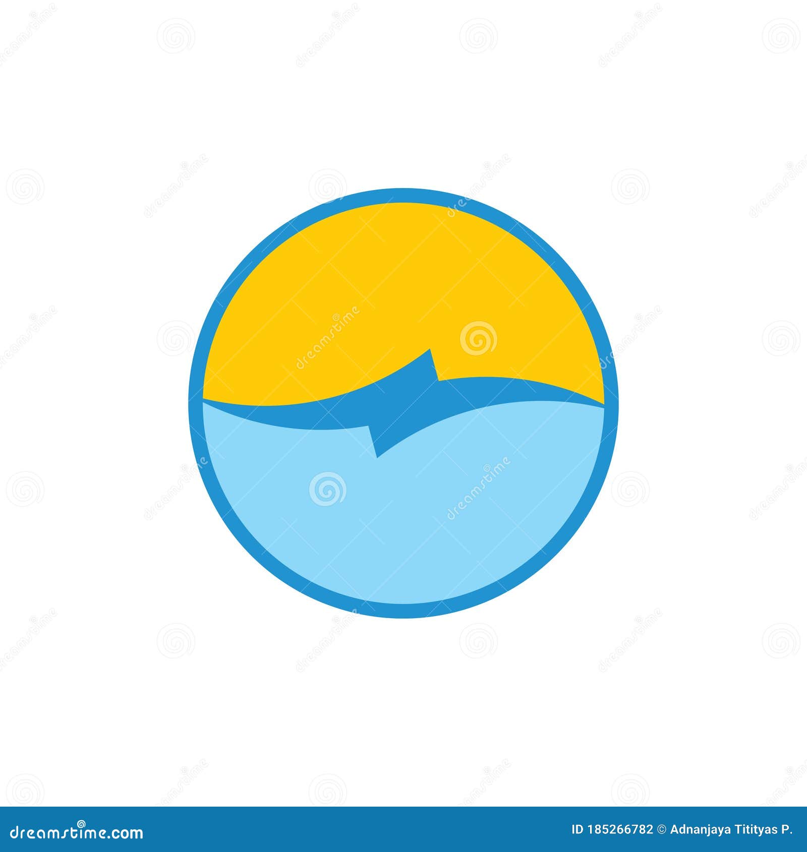 Wave Power Symbol Circle Logo Vector Stock Illustration - Illustration ...