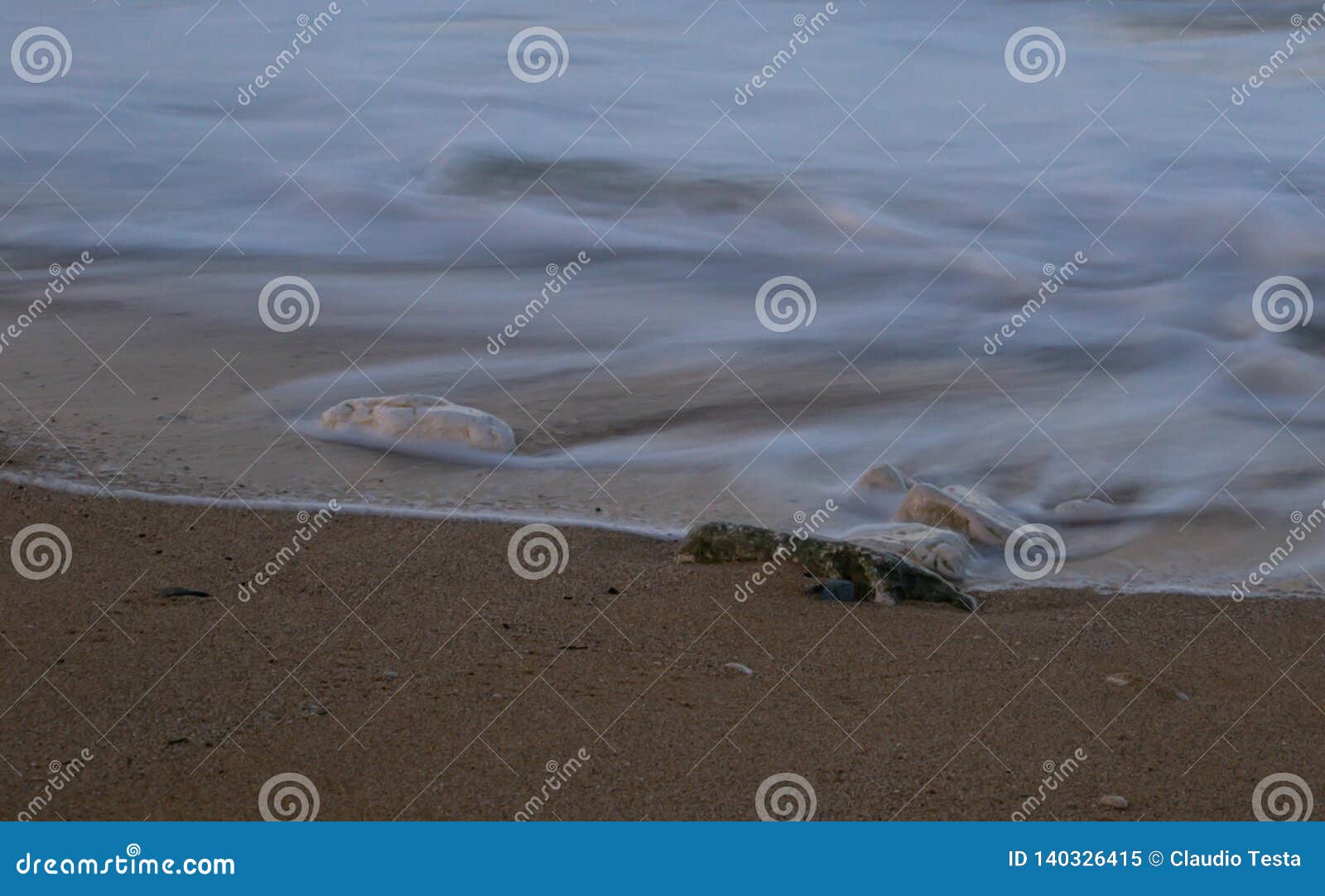 A Wave Push the Water on Sand Stock Image - Image of marine, nature ...