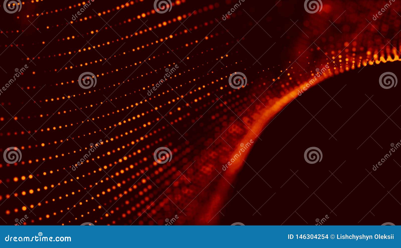 Wave of Red Particles. Abstract Fire Background with a Dynamic Wave. 3d ...