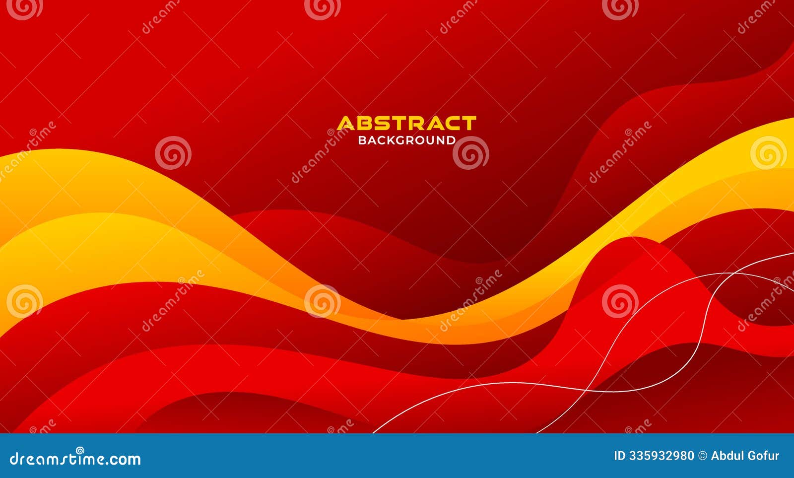 Wave Red and Yellow Abstract Background Stock Illustration ...