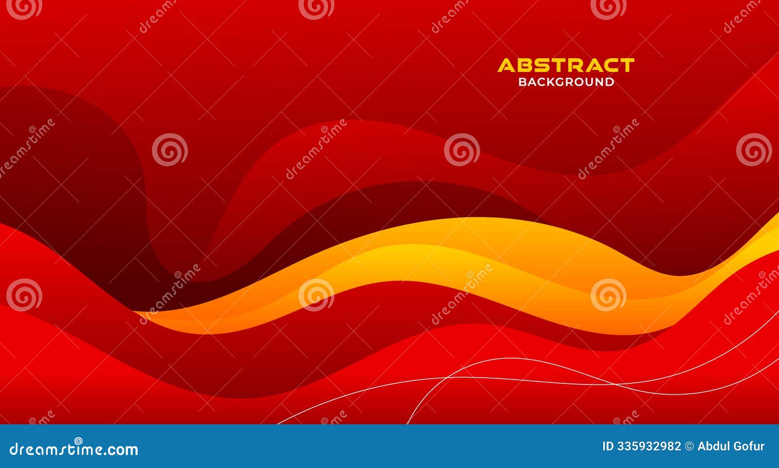 Wave Red and Yellow Abstract Background Stock Illustration ...