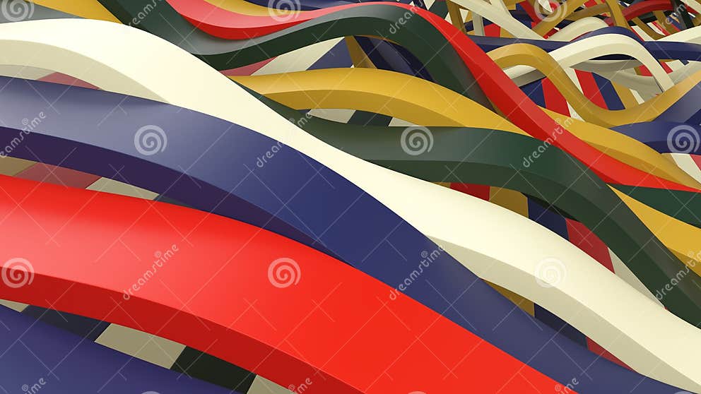 Wave of ribbons stock illustration. Illustration of blue - 123240867