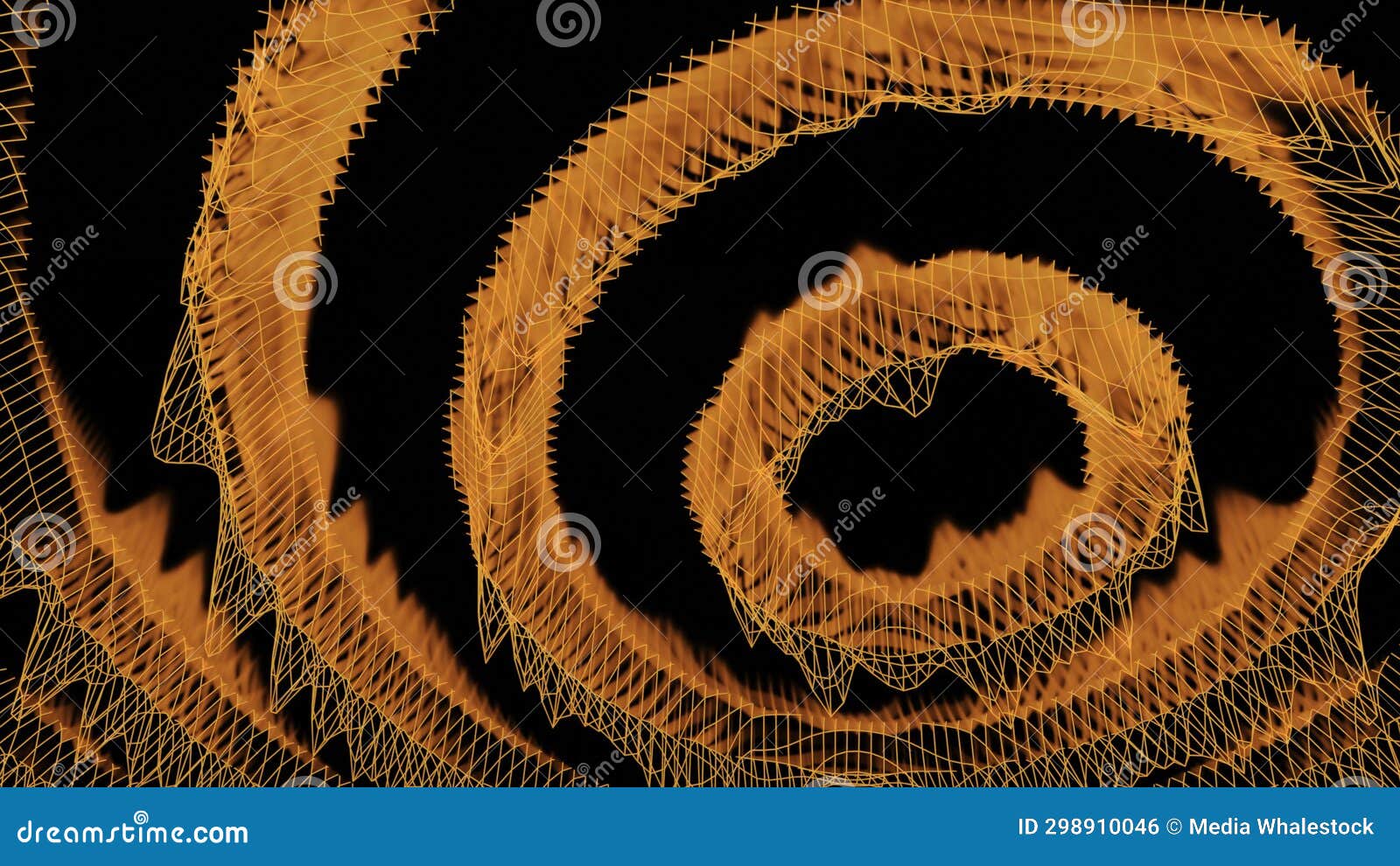 Wave Rings with Cyber Mesh Waves. Design. Virtual Grid with Vibrations ...