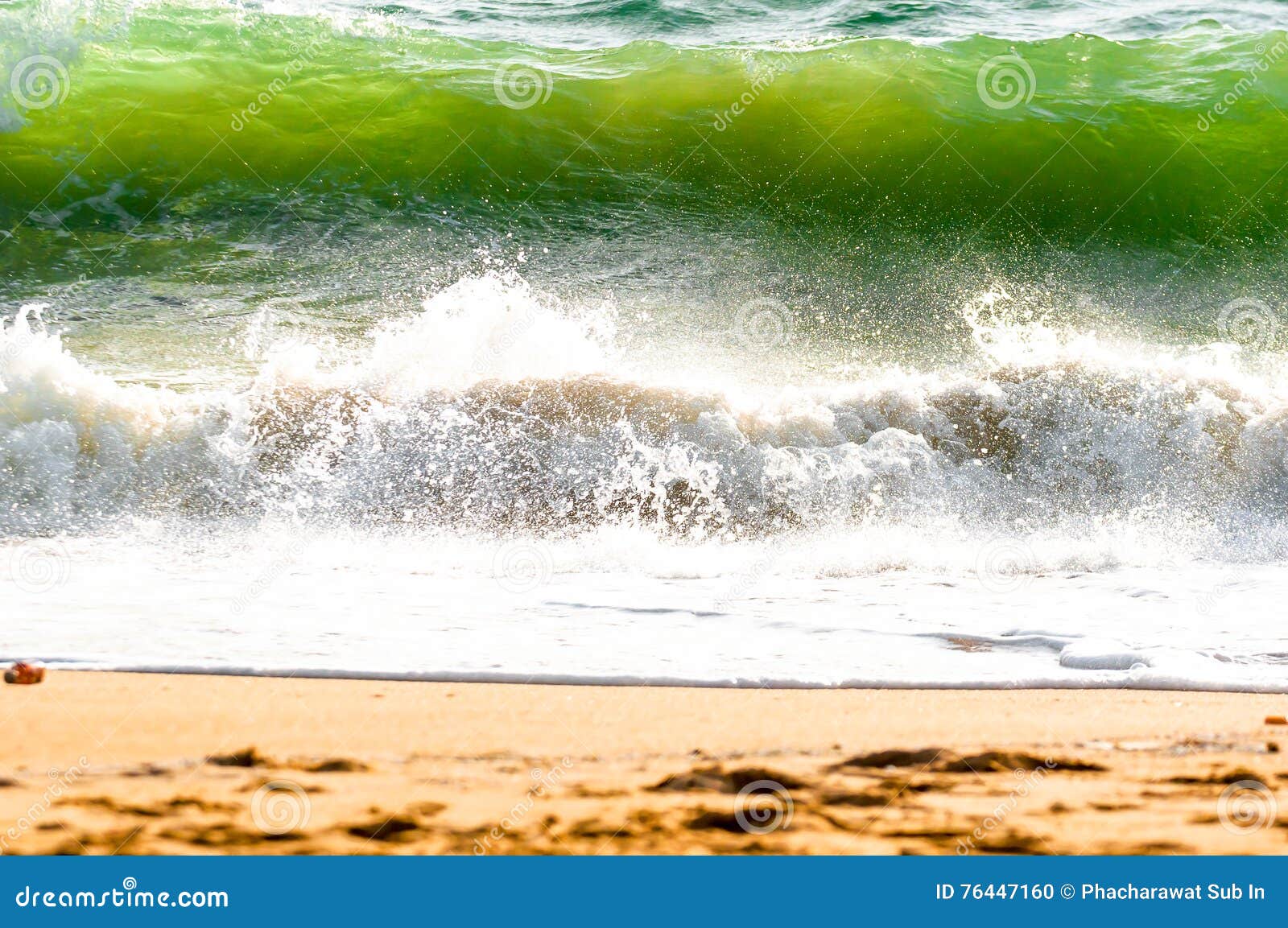 The Wave and Ripple in Sea Ocean with Sunny in Sunset Period Stock ...