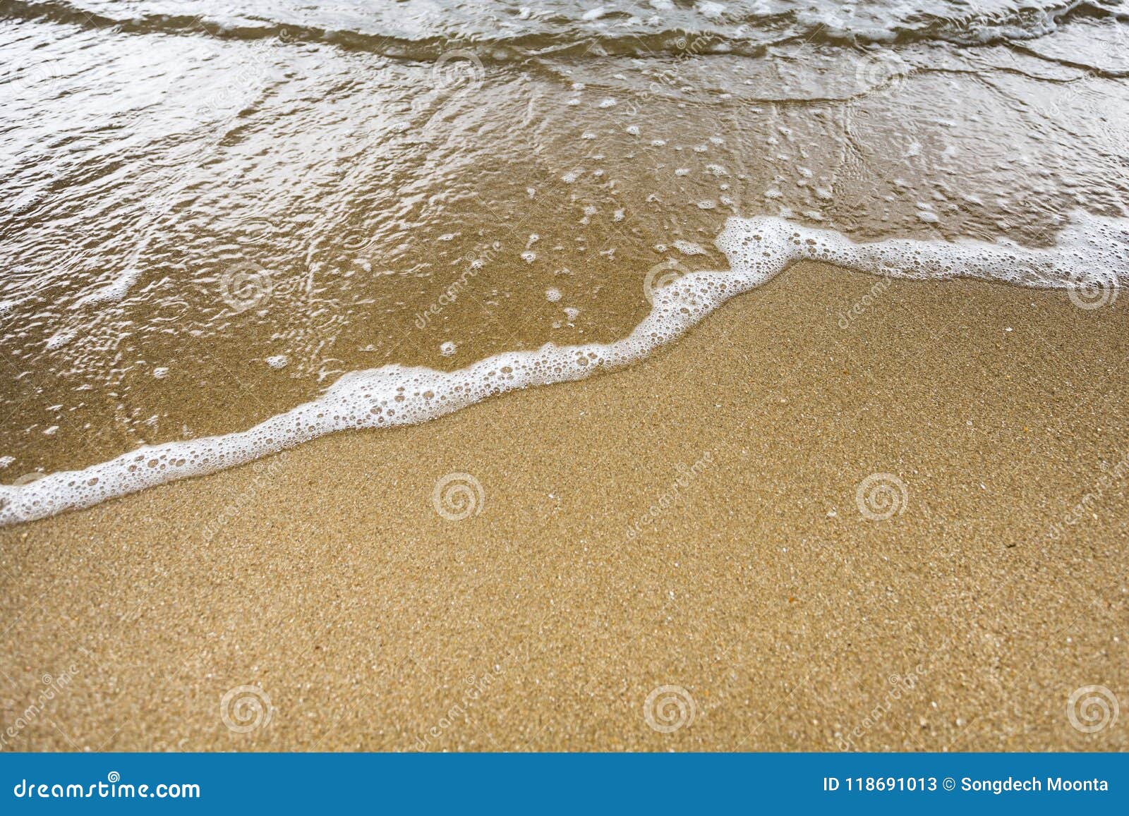 Wave on the sand beach stock image. Image of natural - 118691013
