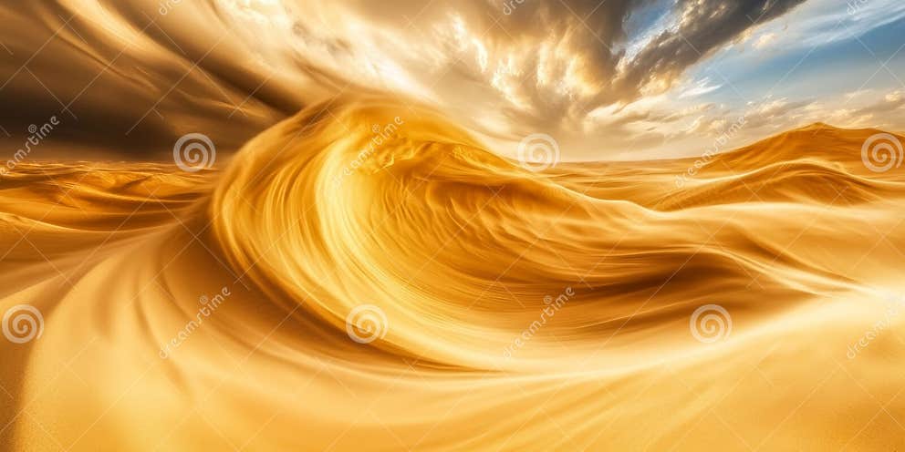 A Wave of Sand is Shown in a Desert Stock Illustration - Illustration ...