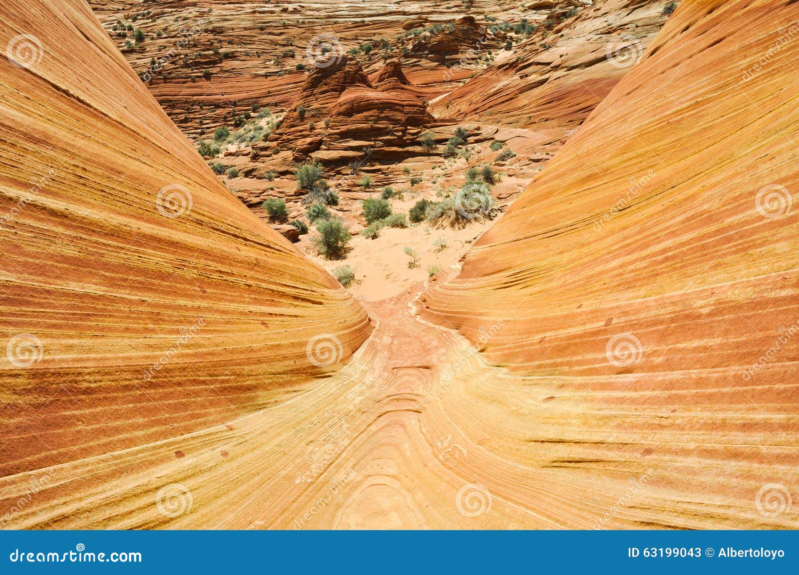 The Wave, Sandstone in Coyote Buttes North (Arizona) Stock Image ...