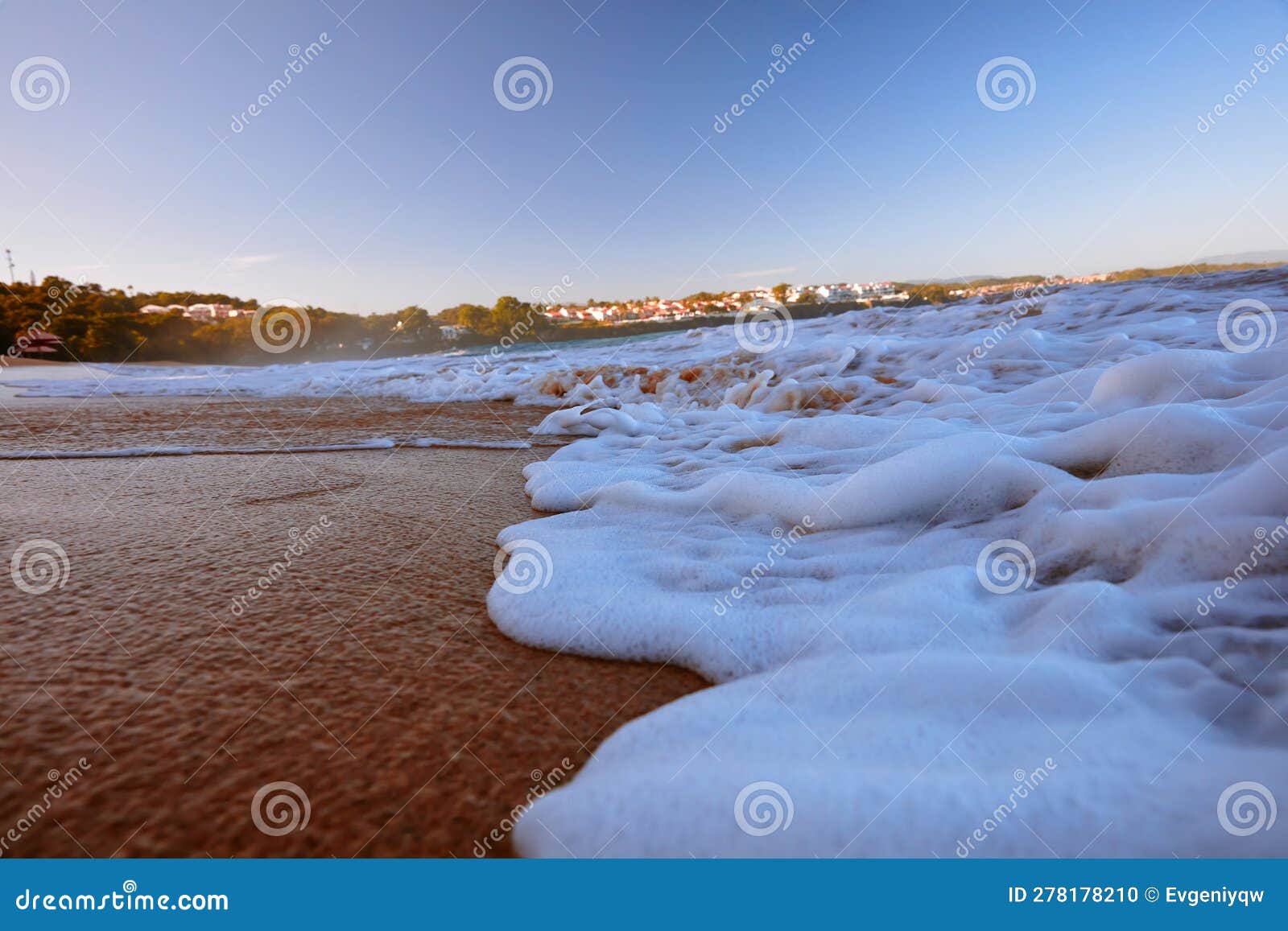 Wave on Sandy Beach. Background. Splash of Waves on the Sandy Beach ...