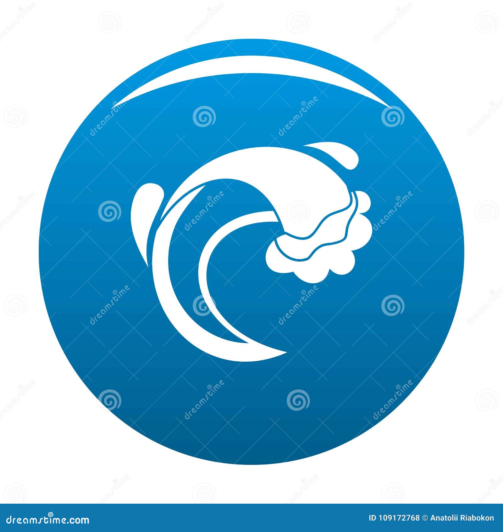 Wave sea icon blue vector stock vector. Illustration of design - 109172768