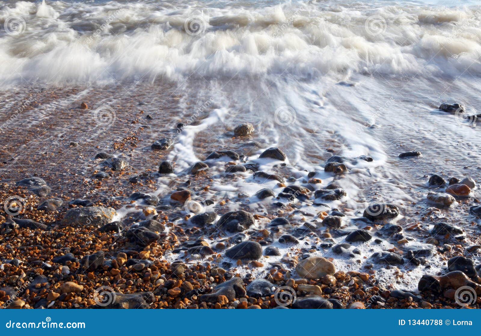 Wave sea pebble beach stock photo. Image of crash, beach - 13440788