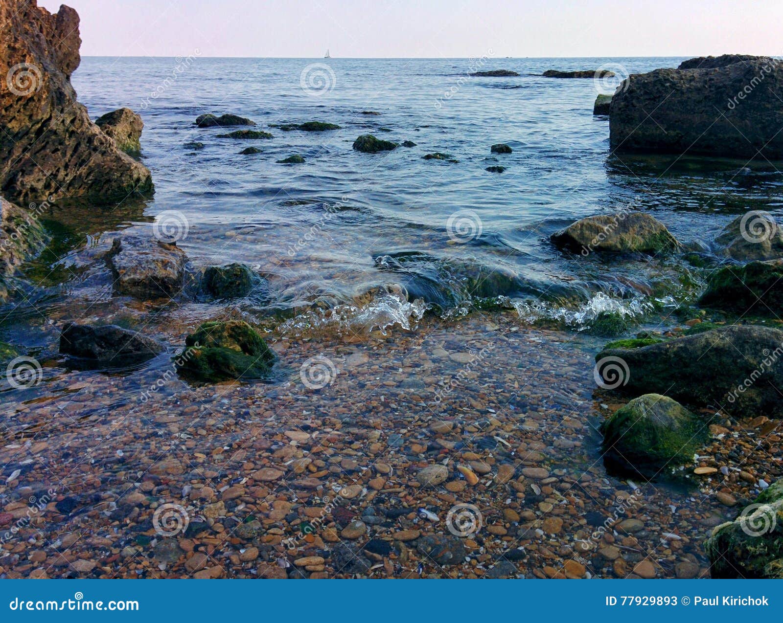 Seascape with Wave and Rocks Stock Image - Image of shore, rocks: 77929893