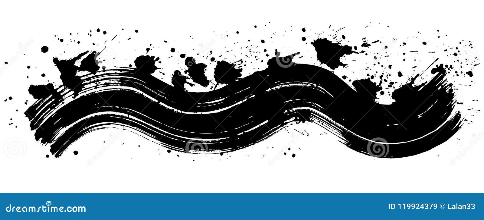 Wave. Brush Stroke Illustrations. Stock Vector - Illustration of ...