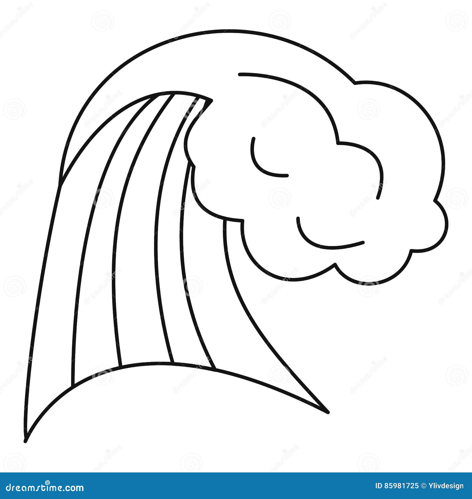 Wave of Sea Tide Icon, Outline Style Stock Vector - Illustration of ...