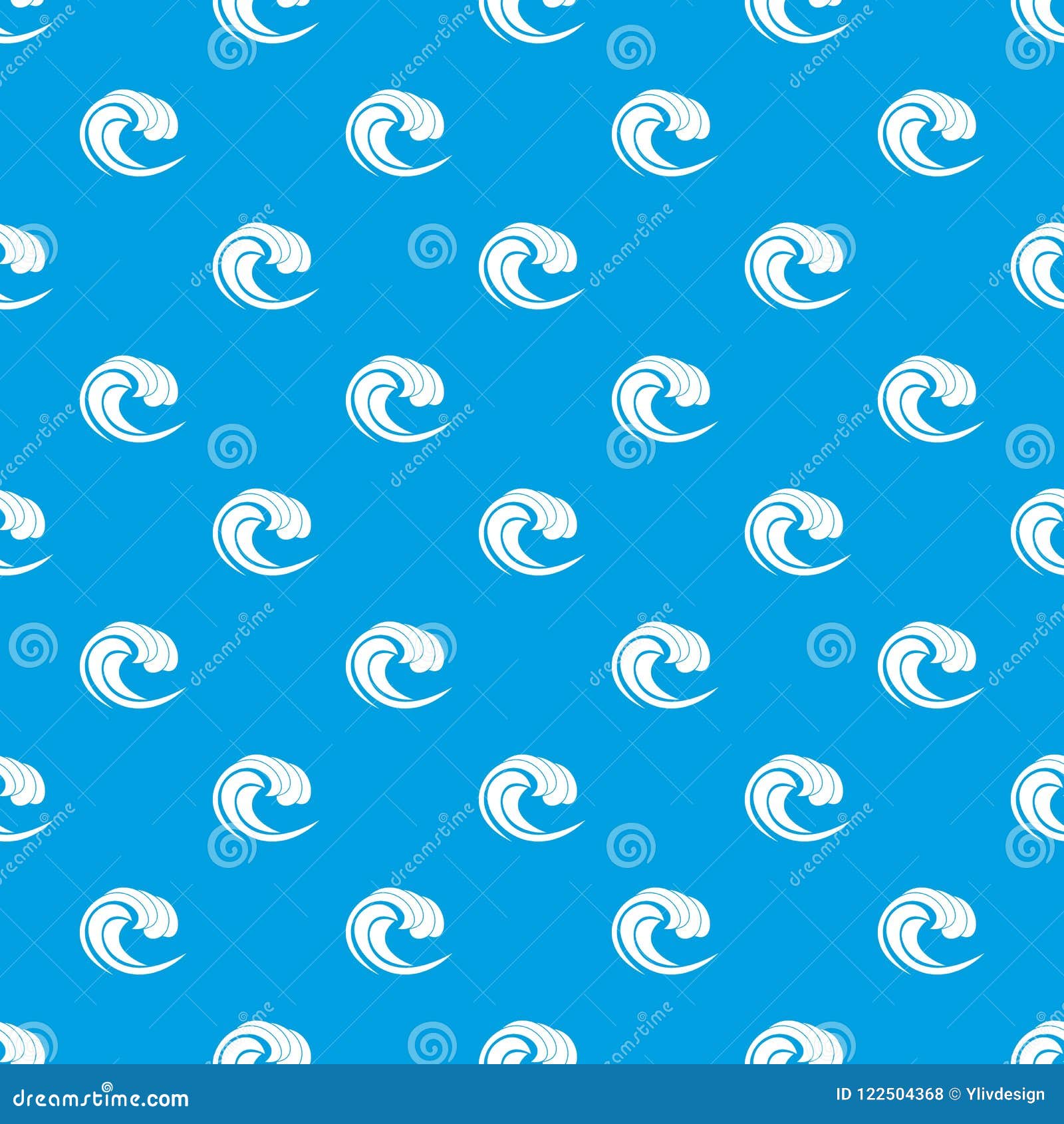 Wave of Sea Tide Pattern Seamless Blue Stock Vector - Illustration of ...
