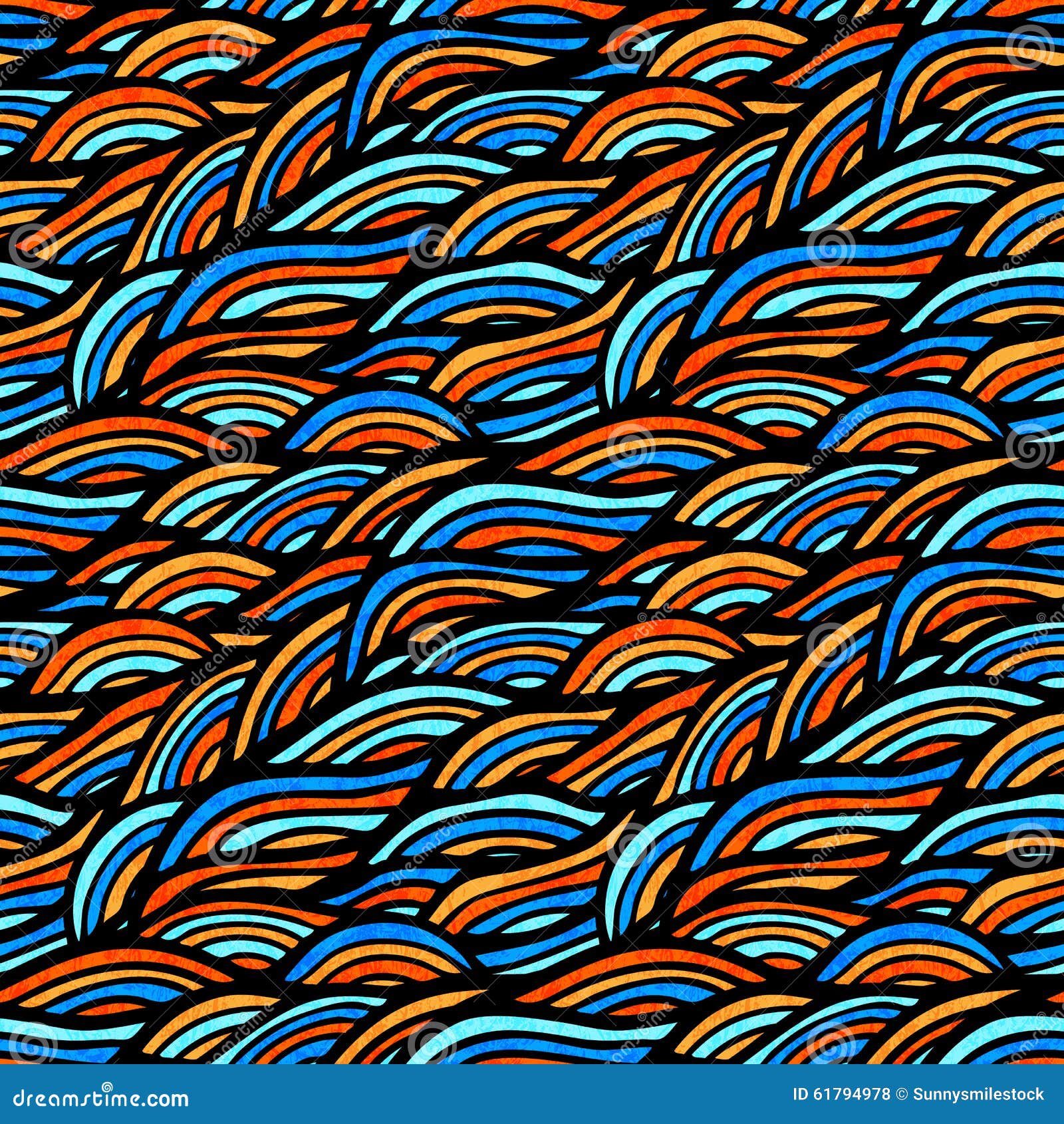 Wave seamless pattern stock vector. Illustration of abstract - 61794978