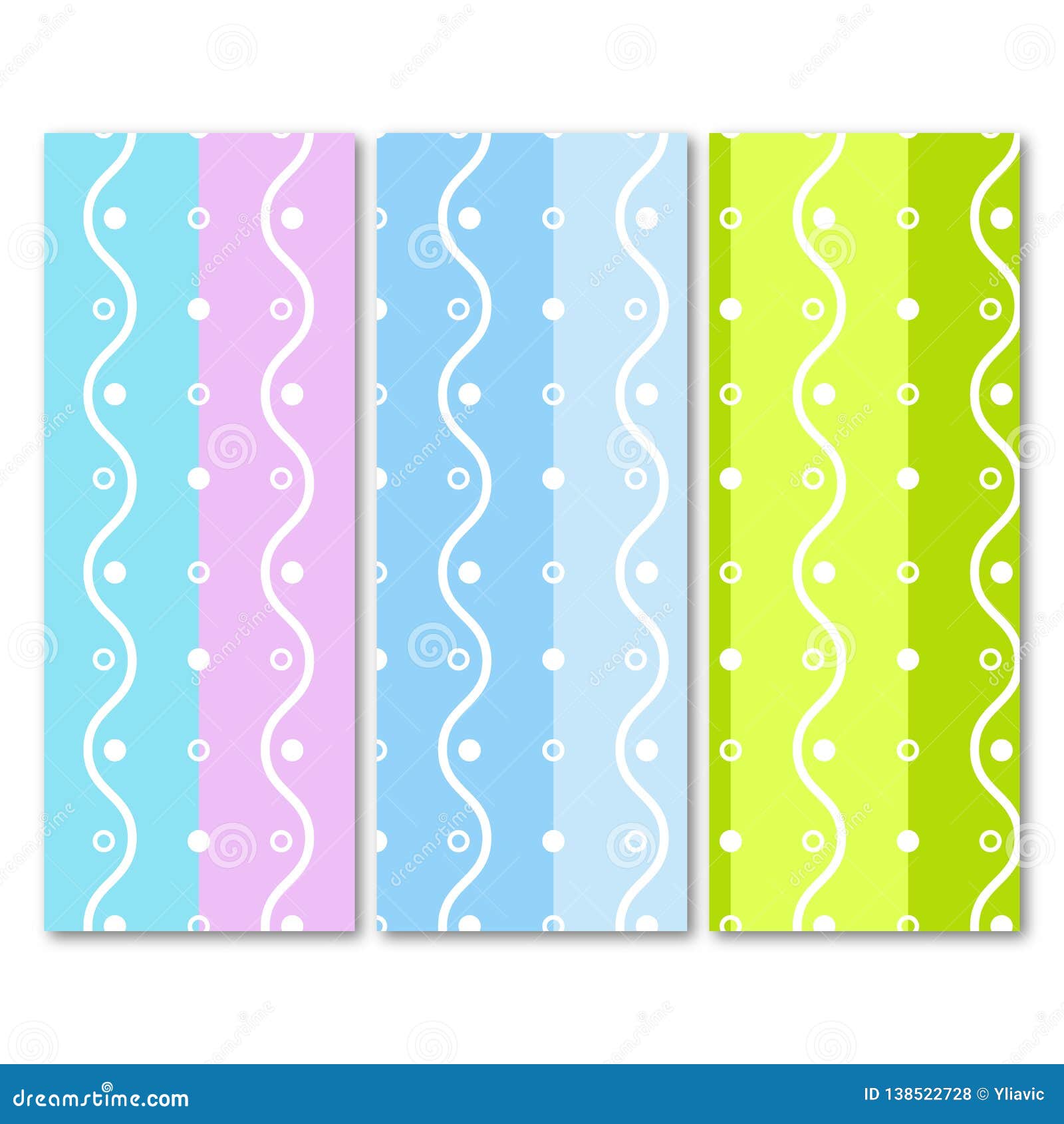 Wave Seamless Pattern in Three Different Colors Stock Vector ...