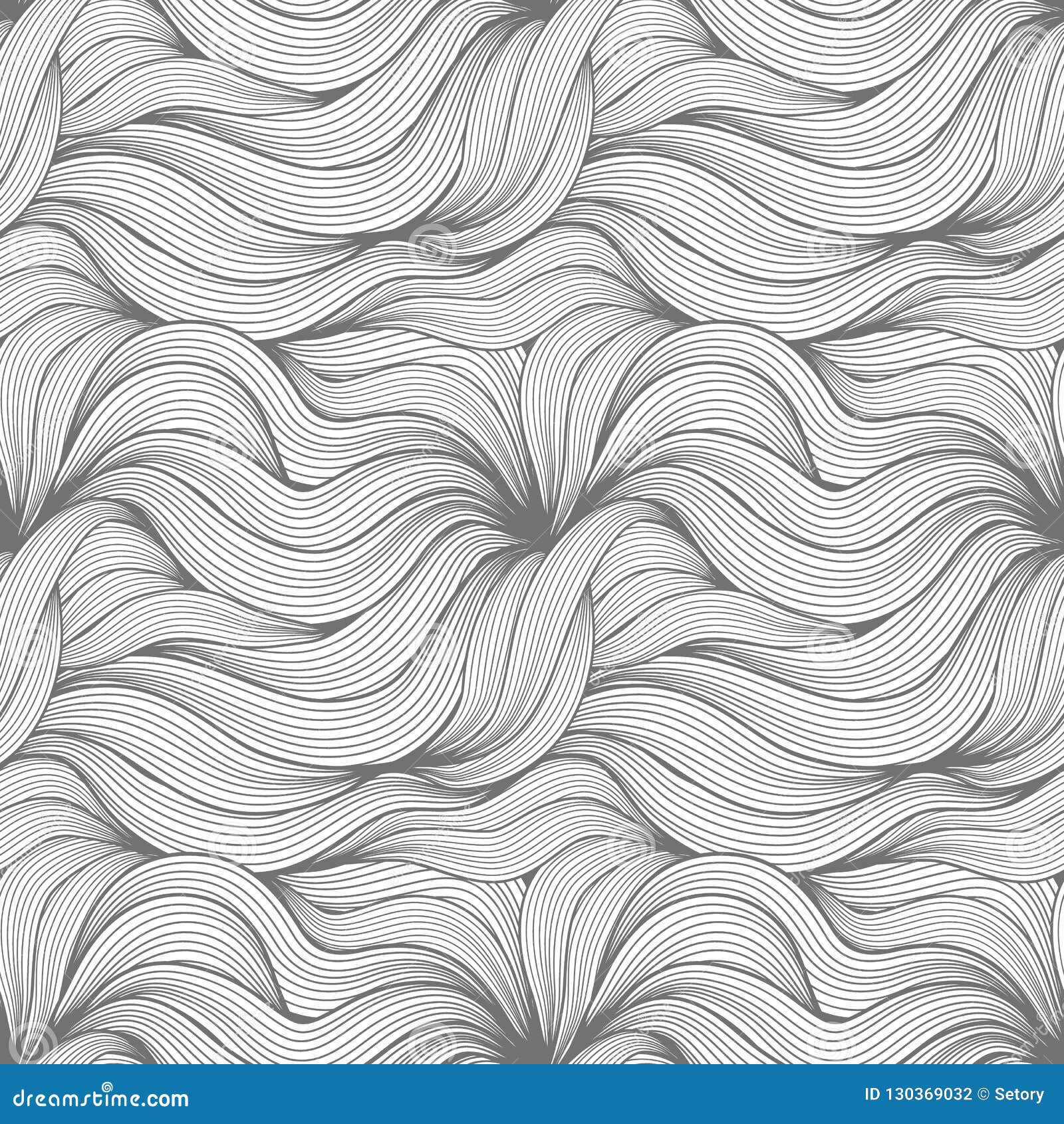 Wave seamless pattern stock vector. Illustration of floral - 130369032