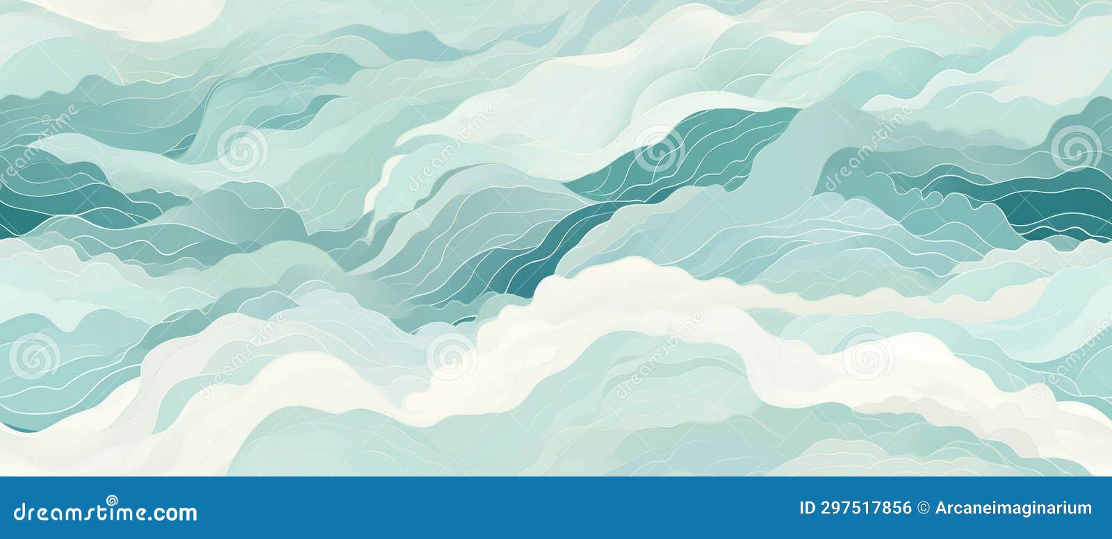 Wave Seamless Tile Waves Background Water Pattern Stock Illustration ...