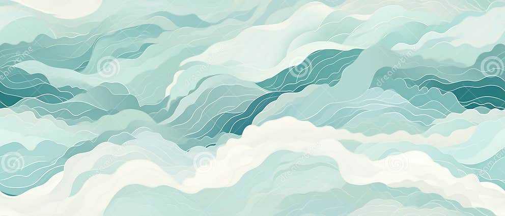 Wave Seamless Tile Waves Background Water Pattern Stock Illustration ...