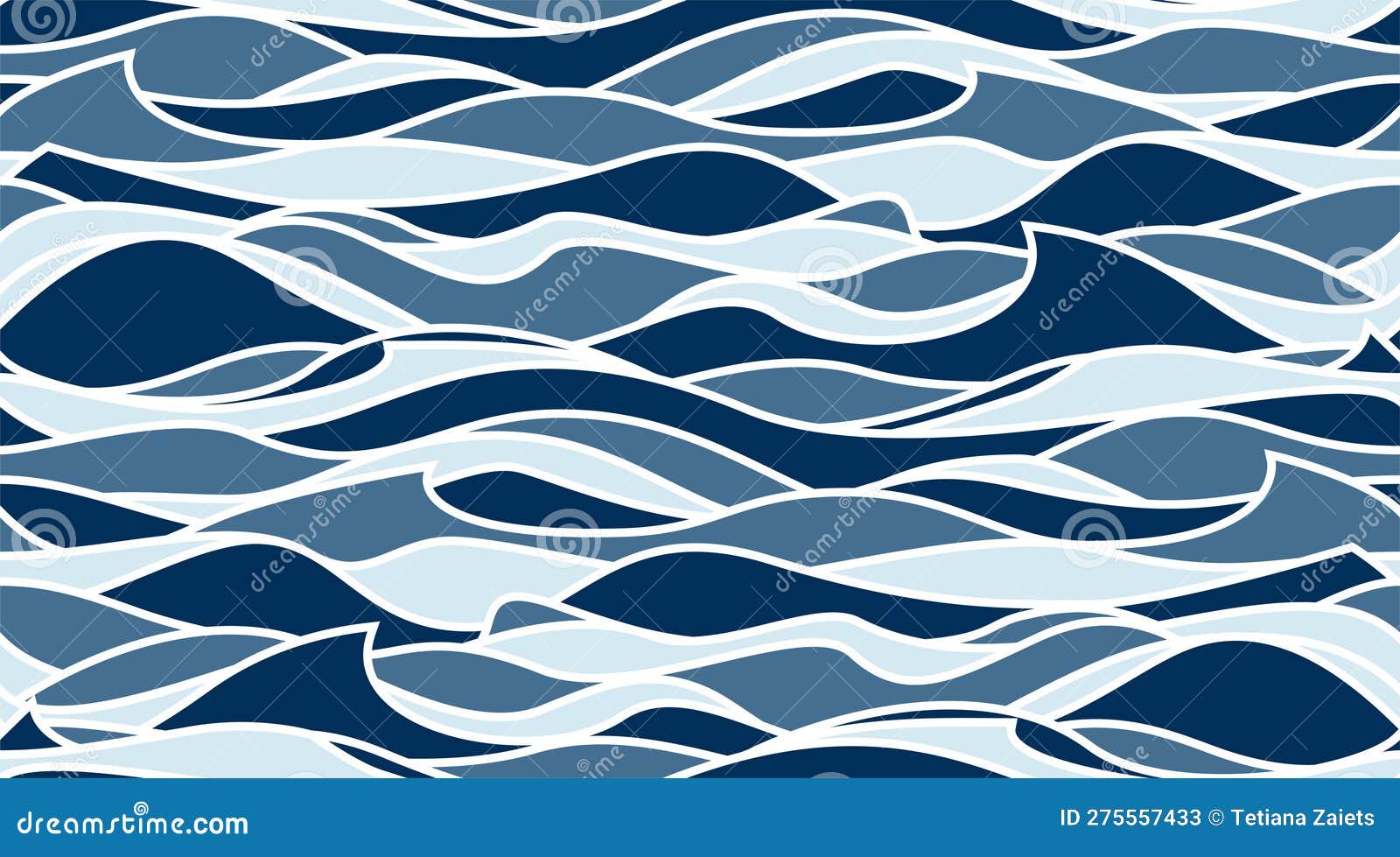 Wave Seamless Vector Background. Sea Water Abstract Pattern Stock Illustration - Illustration of ...