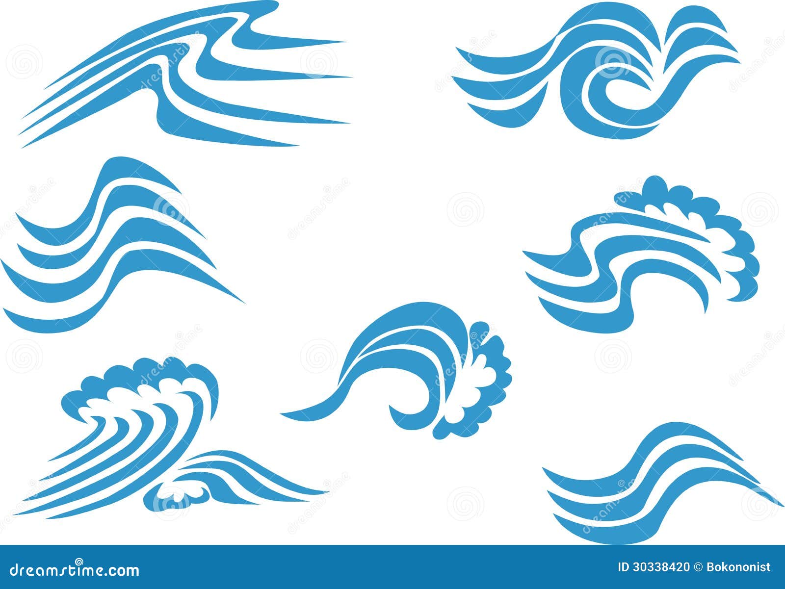 Wave stock vector. Illustration of beach, flowing, storm - 30338420