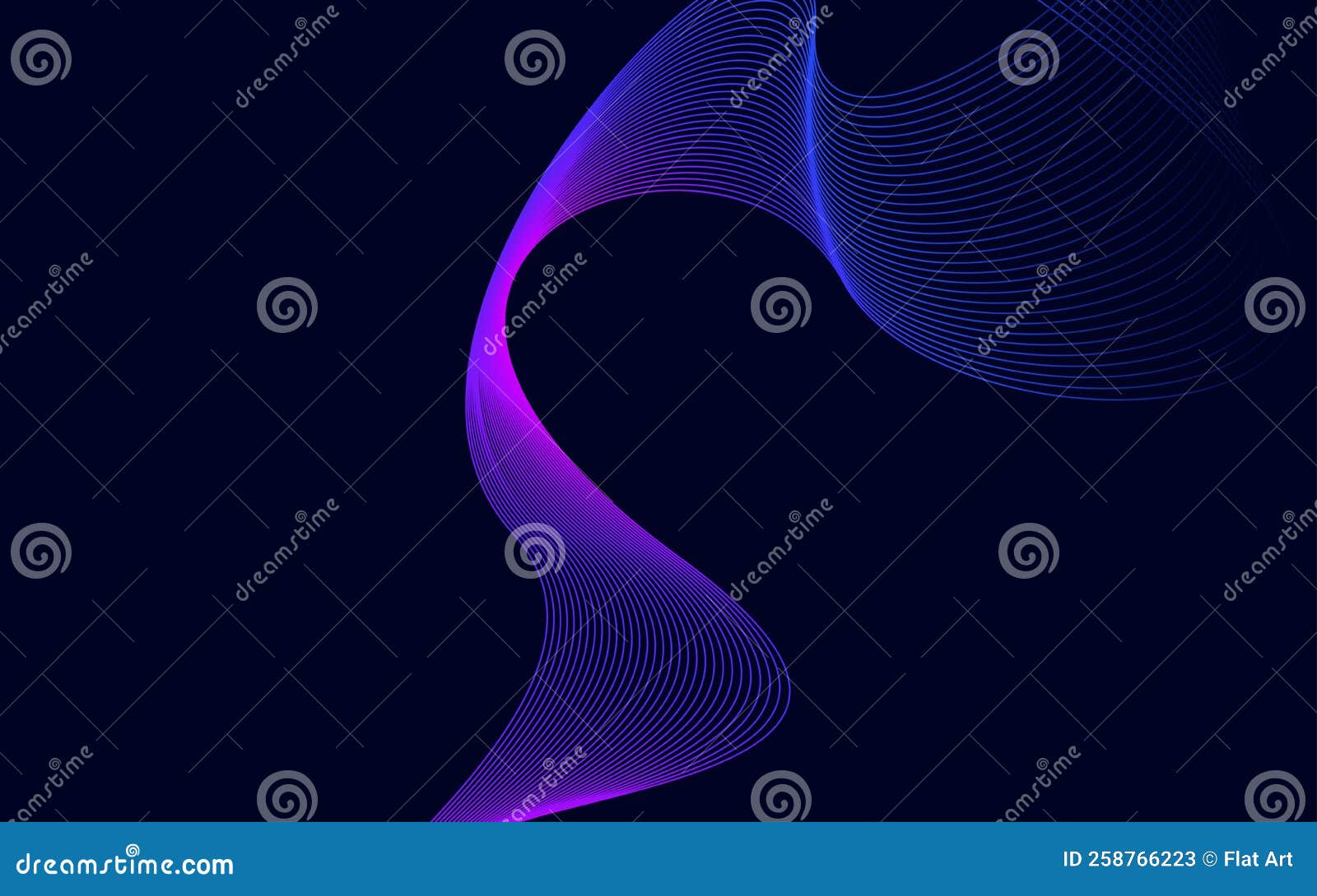 Wave with Shadow. Abstract Blue Lines on a Background Stock Vector ...