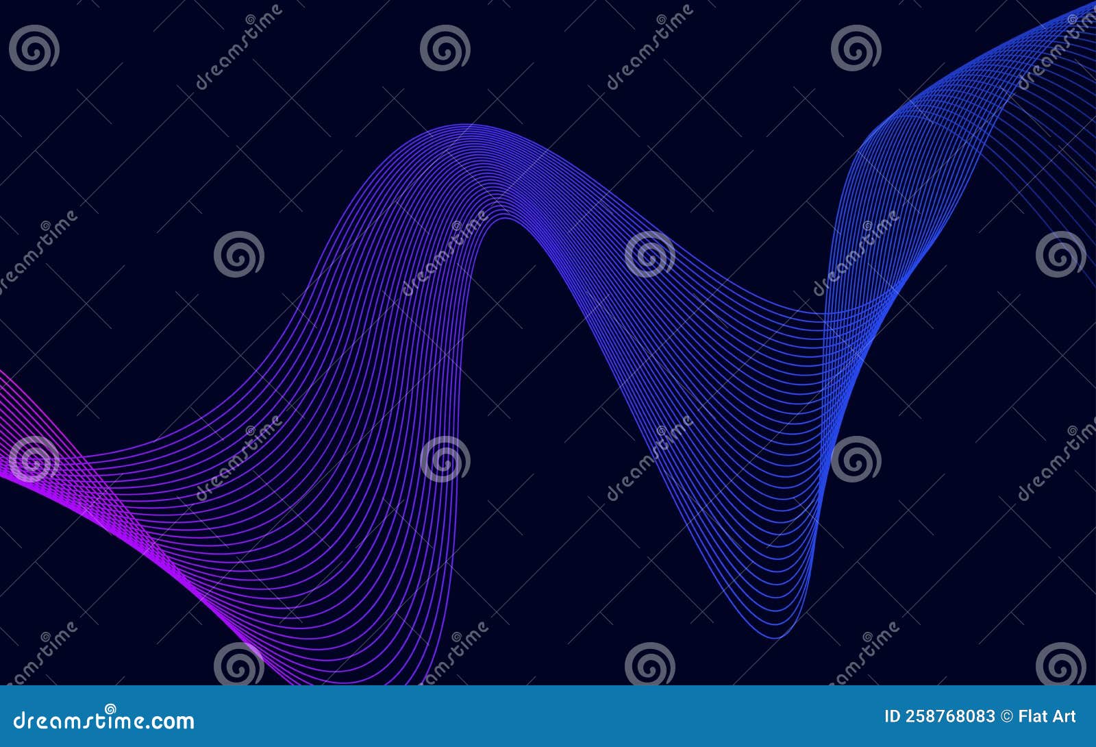Wave with Shadow. Abstract Blue Lines on a Background Stock Vector ...