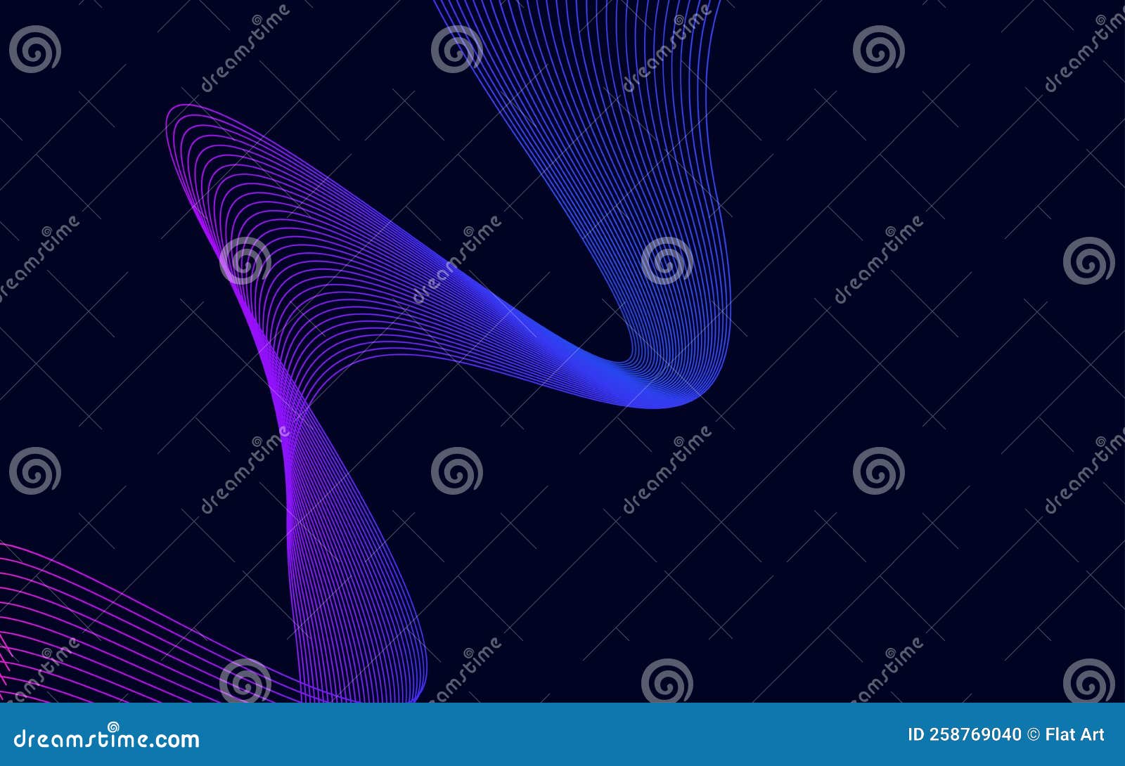 Wave with Shadow. Abstract Blue Lines on a Background Stock Vector ...