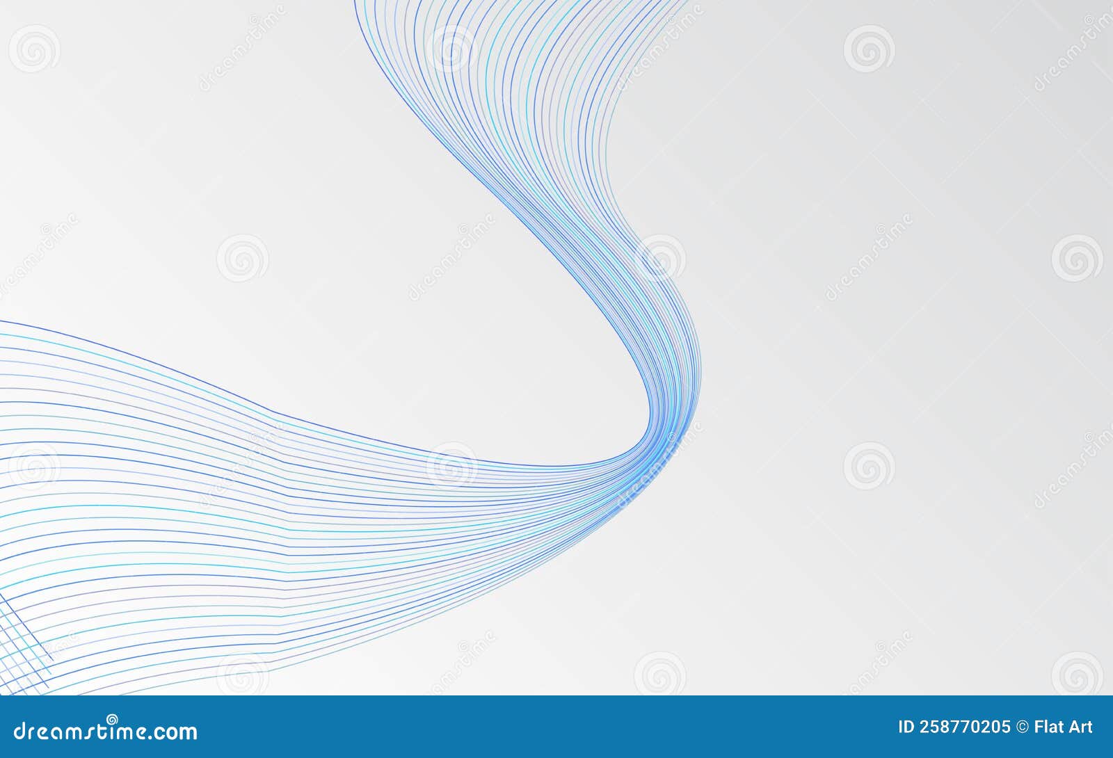 Wave with Shadow. Abstract Blue Lines on a Background Stock Vector ...