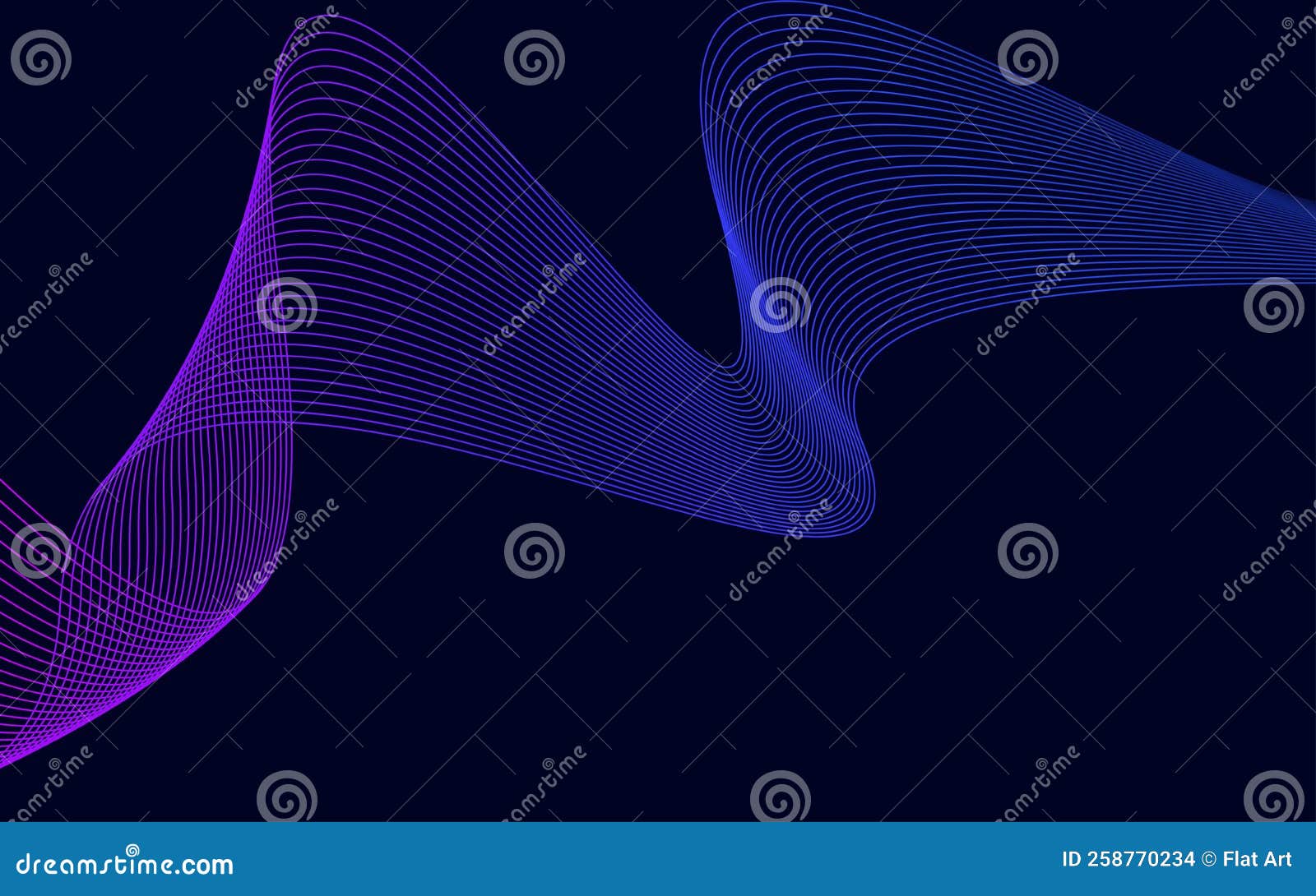 Wave with Shadow. Abstract Blue Lines on a Background Stock Vector ...