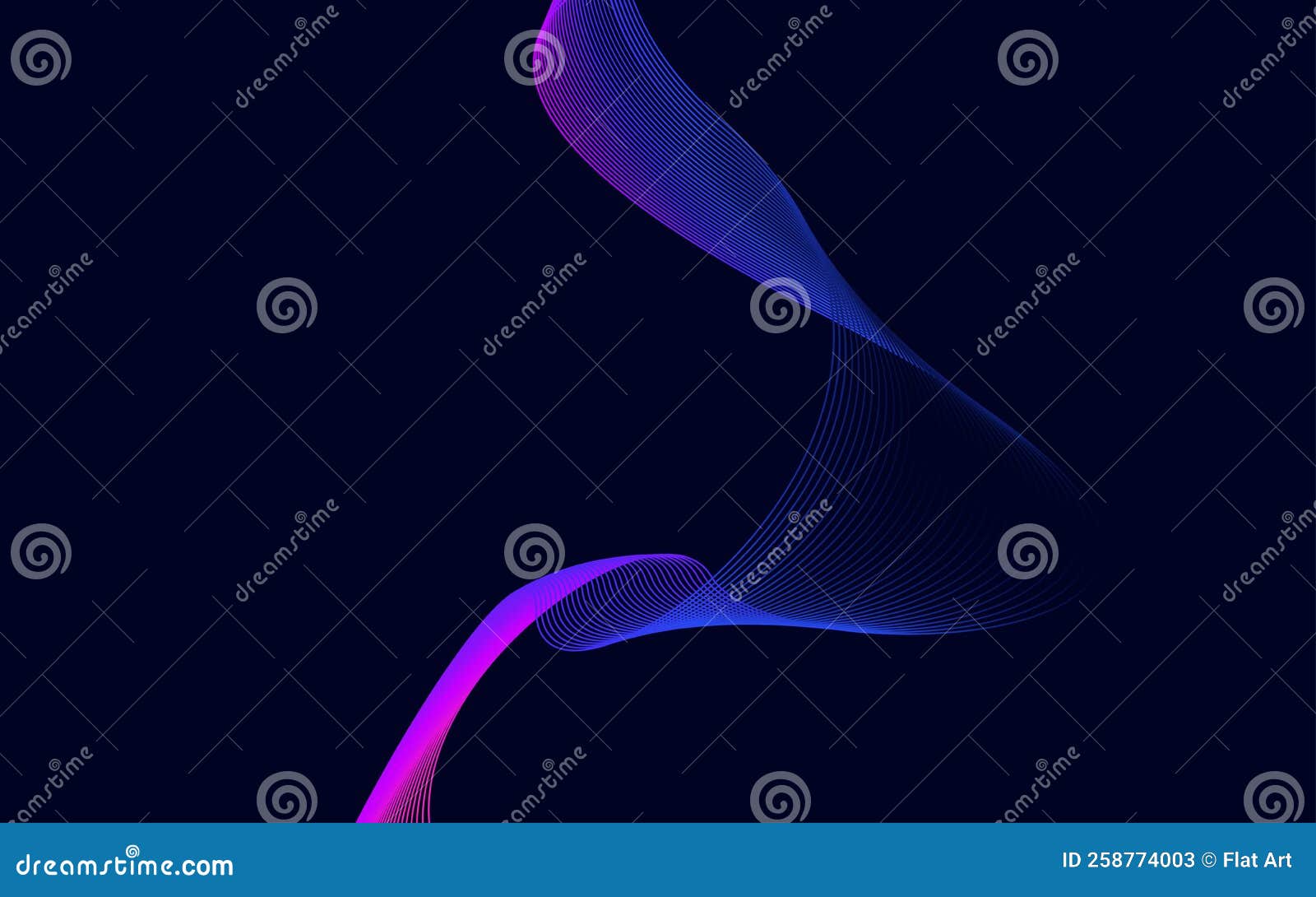 Wave with Shadow. Abstract Blue Lines on a Background Stock Vector ...